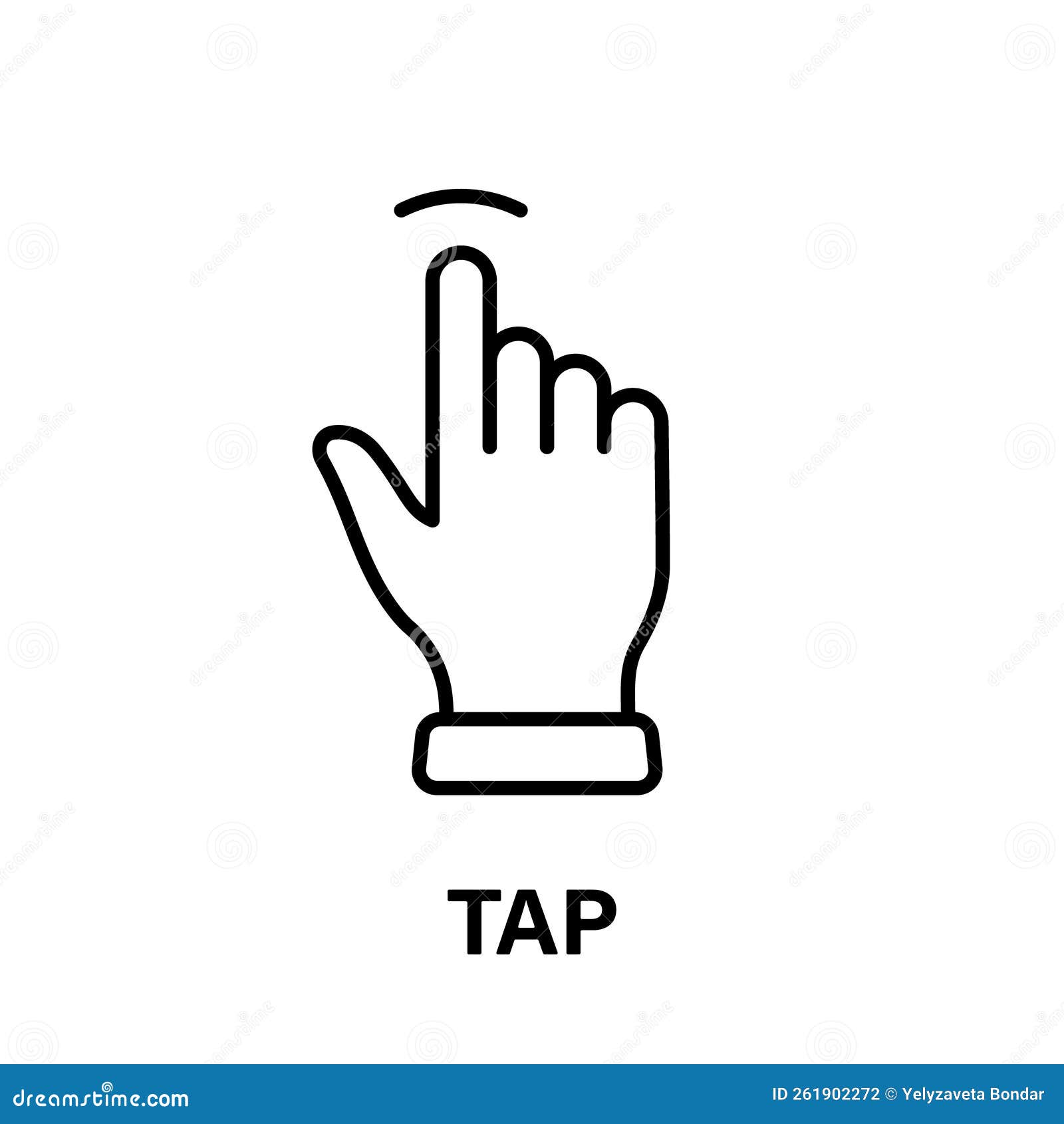 Tap Gesture of Computer Mouse. Pointer Finger Black Line Icon. Cursor ...