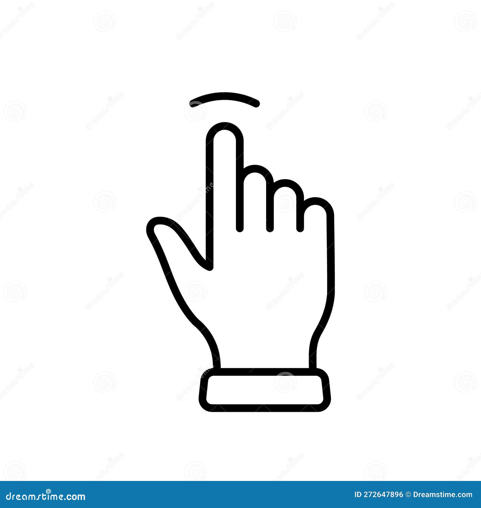 Tap Gesture of Computer Mouse. Pointer Finger Black Line Icon. Cursor ...
