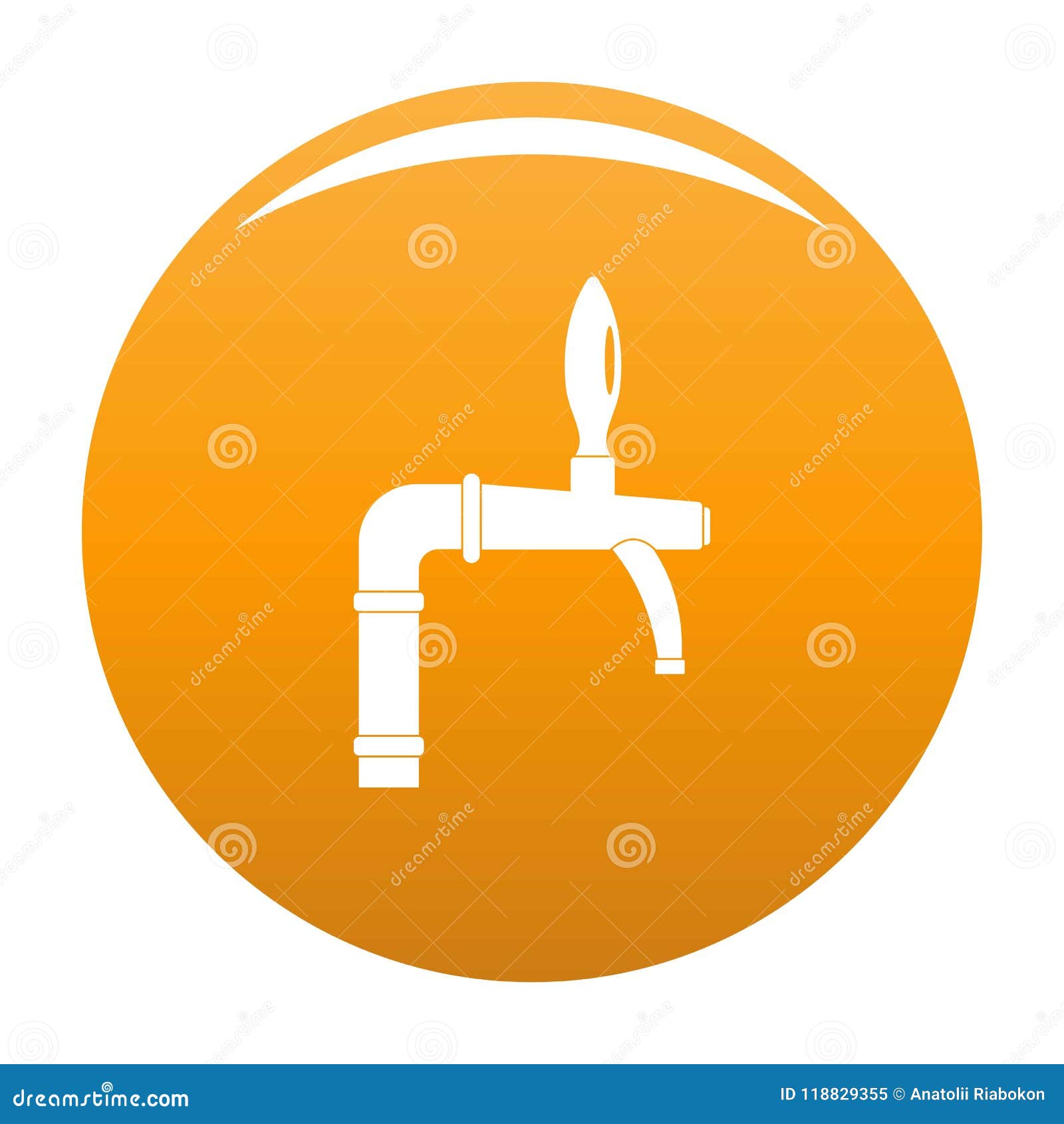 Tap with Handle Icon Vector Orange Stock Vector - Illustration of ...