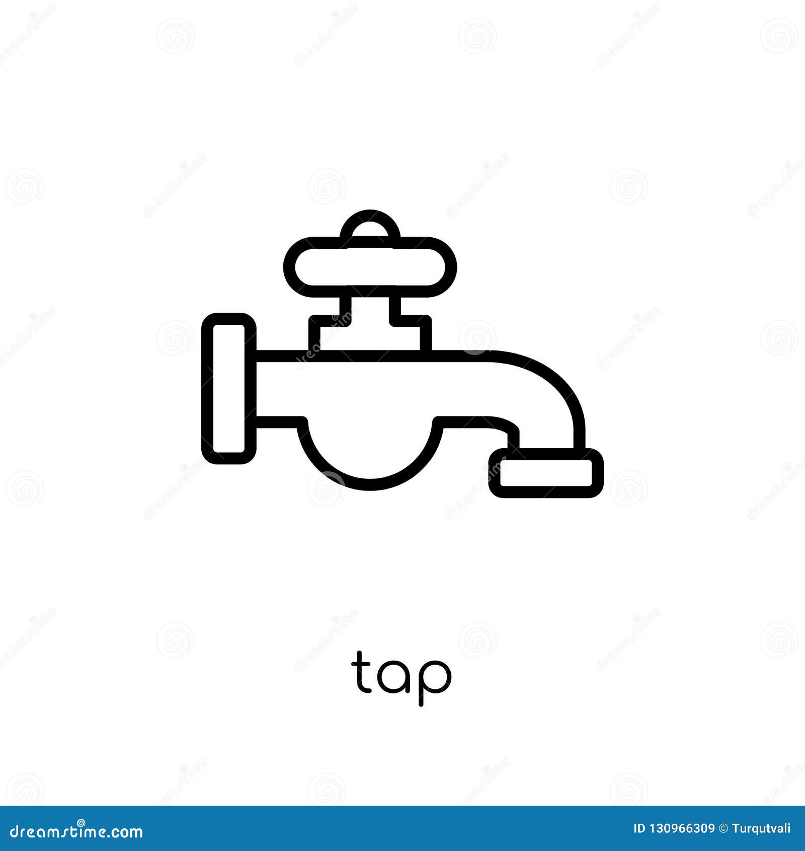 Tap Icon. Trendy Modern Flat Linear Vector Tap Icon on White Background ...