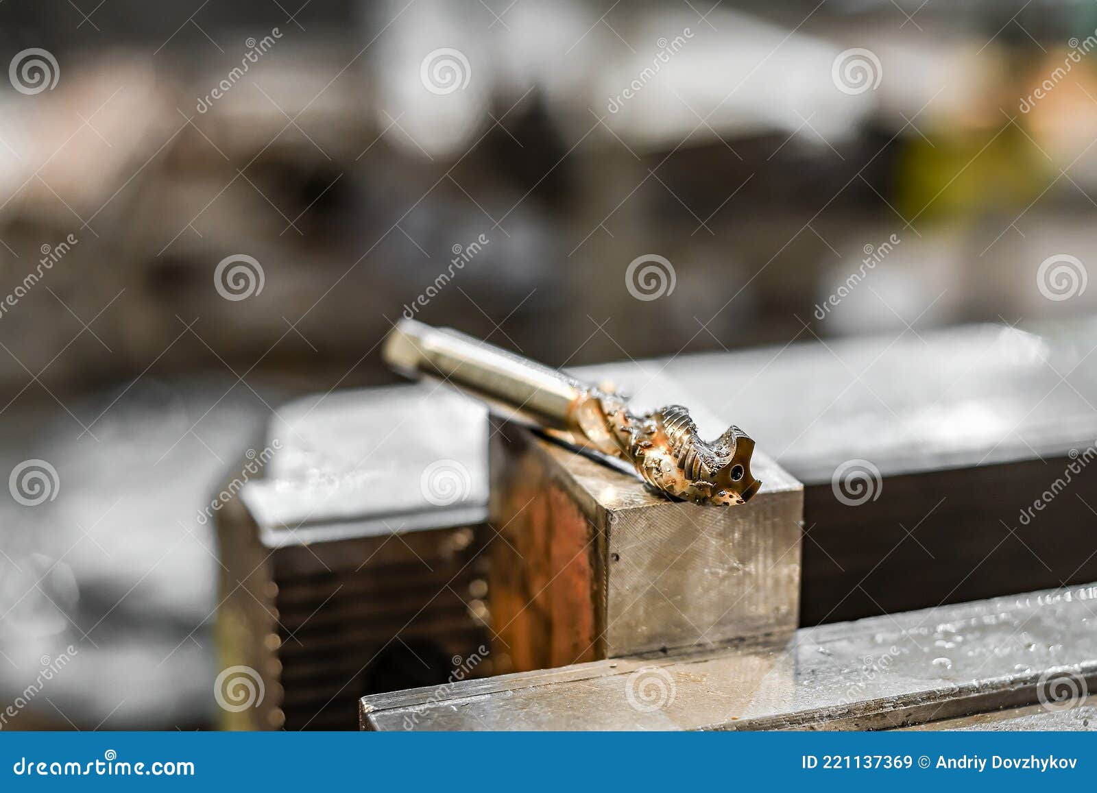 A Tap on a Machine for Tapping a Hole in a Part Stock Image - Image of ...