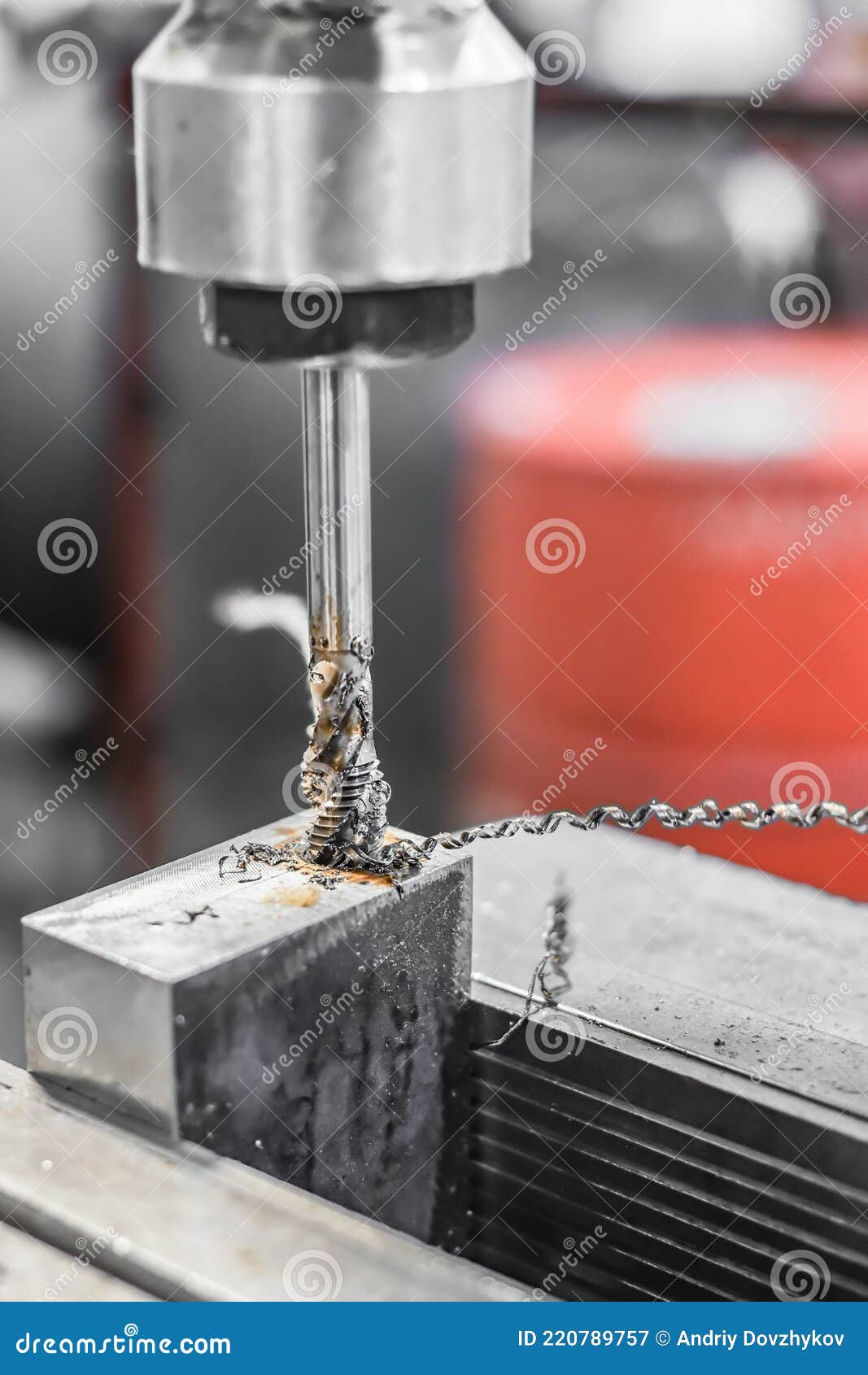 A Tap on a Machine for Tapping a Hole in a Part Stock Image - Image of ...