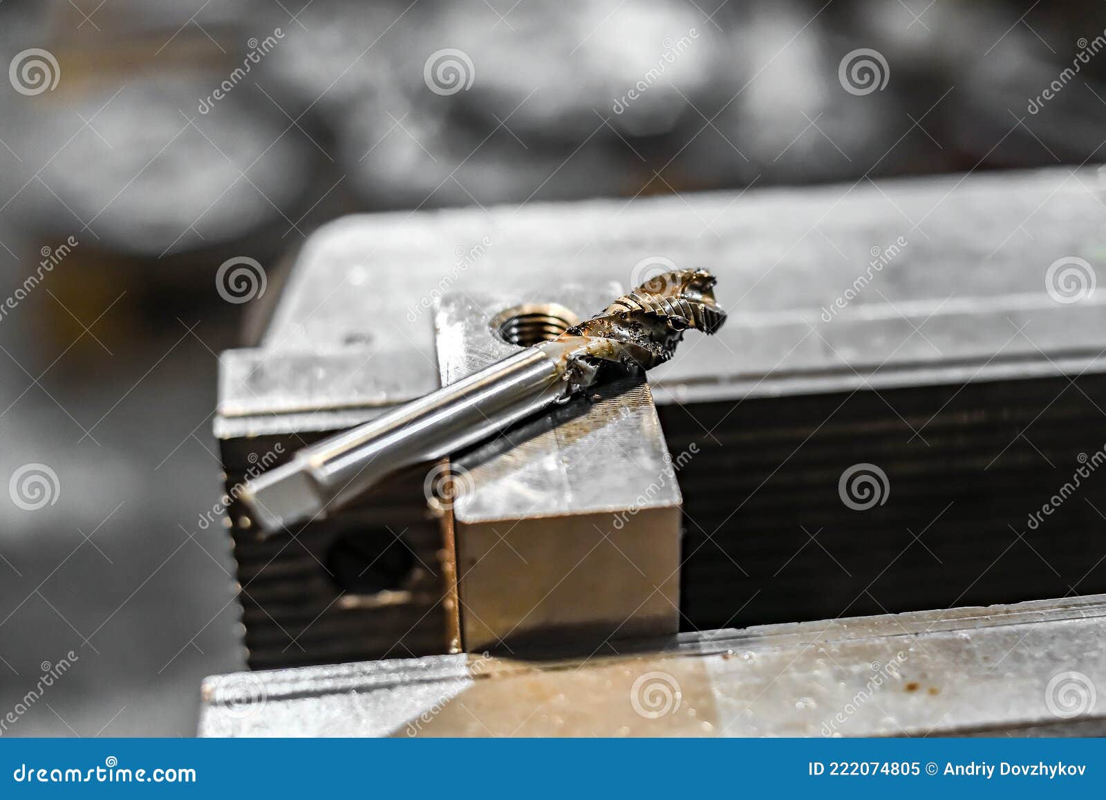 A Tap on a Machine for Tapping a Hole in a Part Stock Image - Image of ...