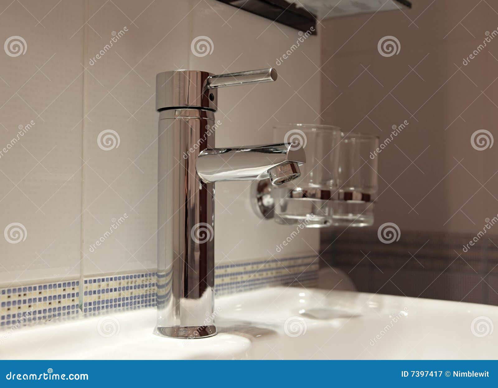 Tap in modern bathroom stock image. Image of pouring, faucet - 7397417