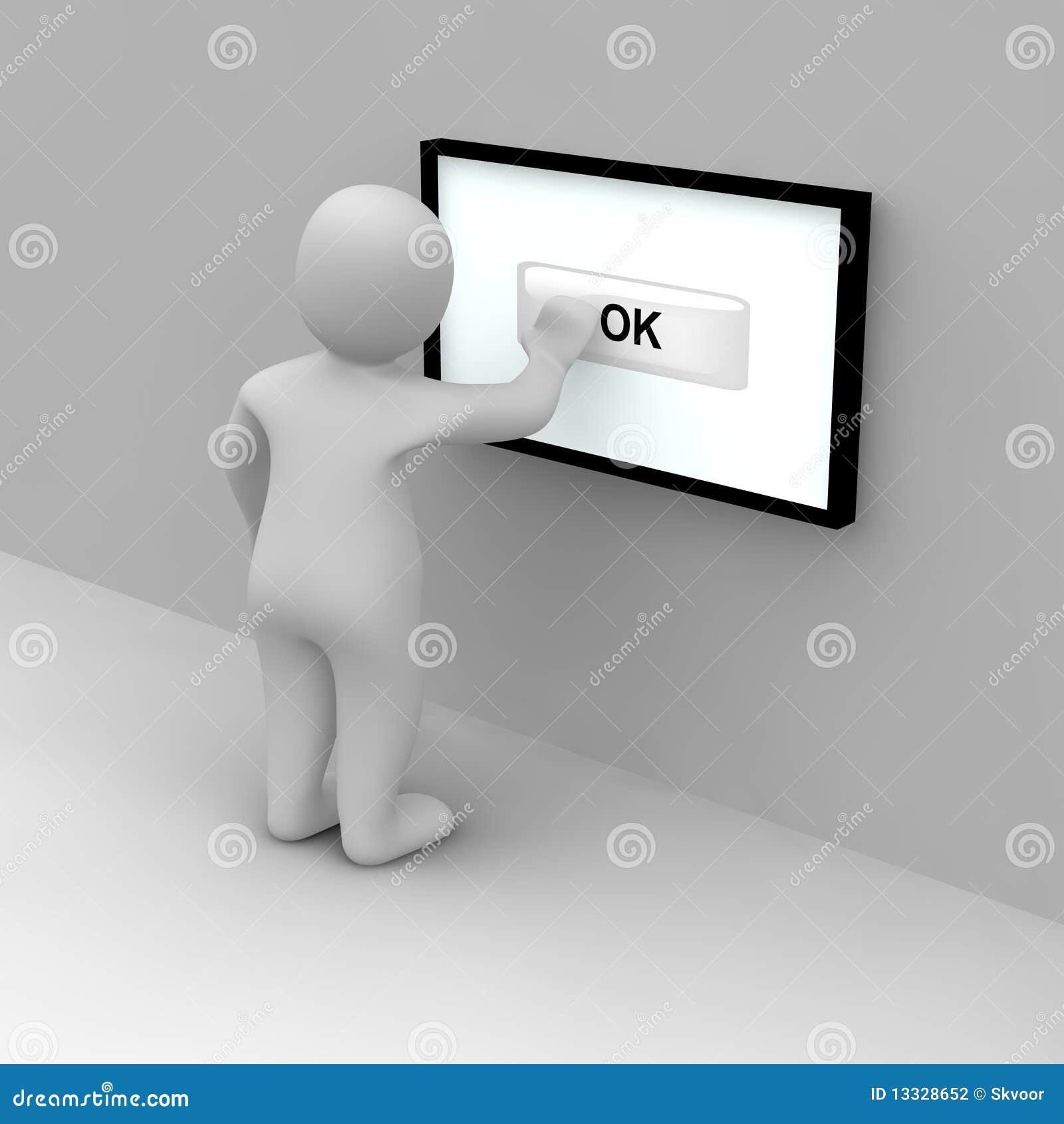 Tap on ok button stock illustration. Illustration of figure - 13328652