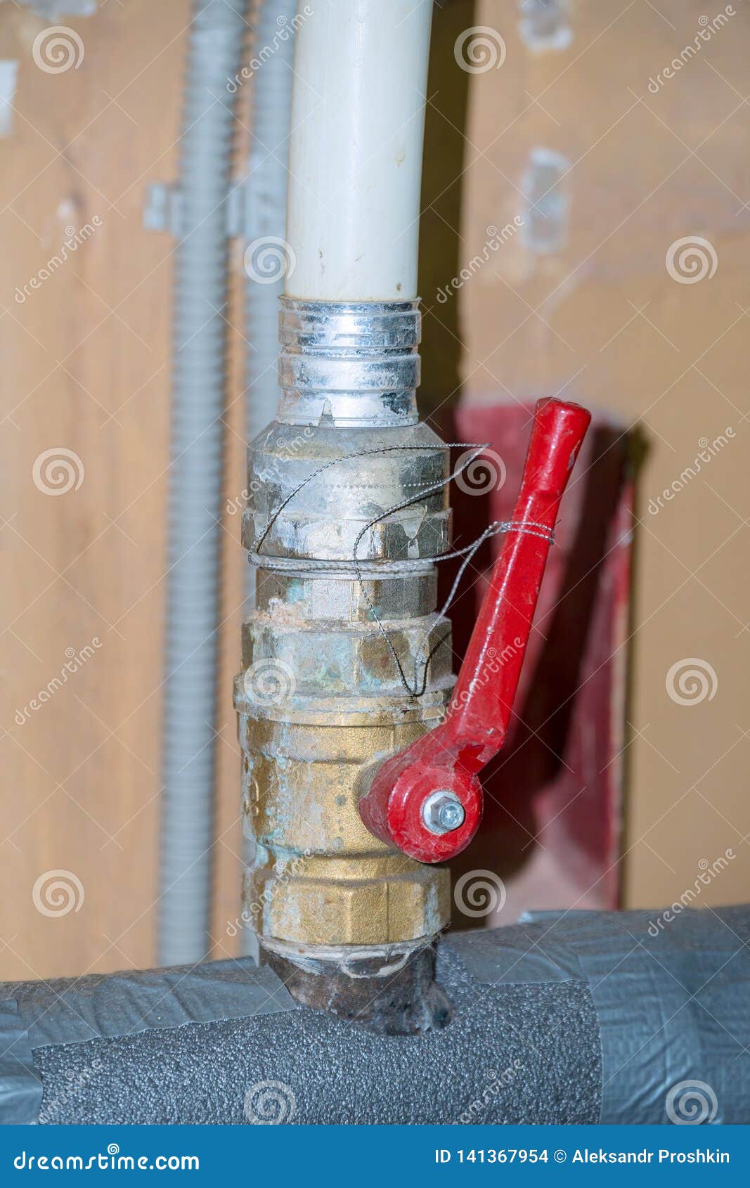 Tap on the plastic pipe stock photo. Image of drain - 141367954