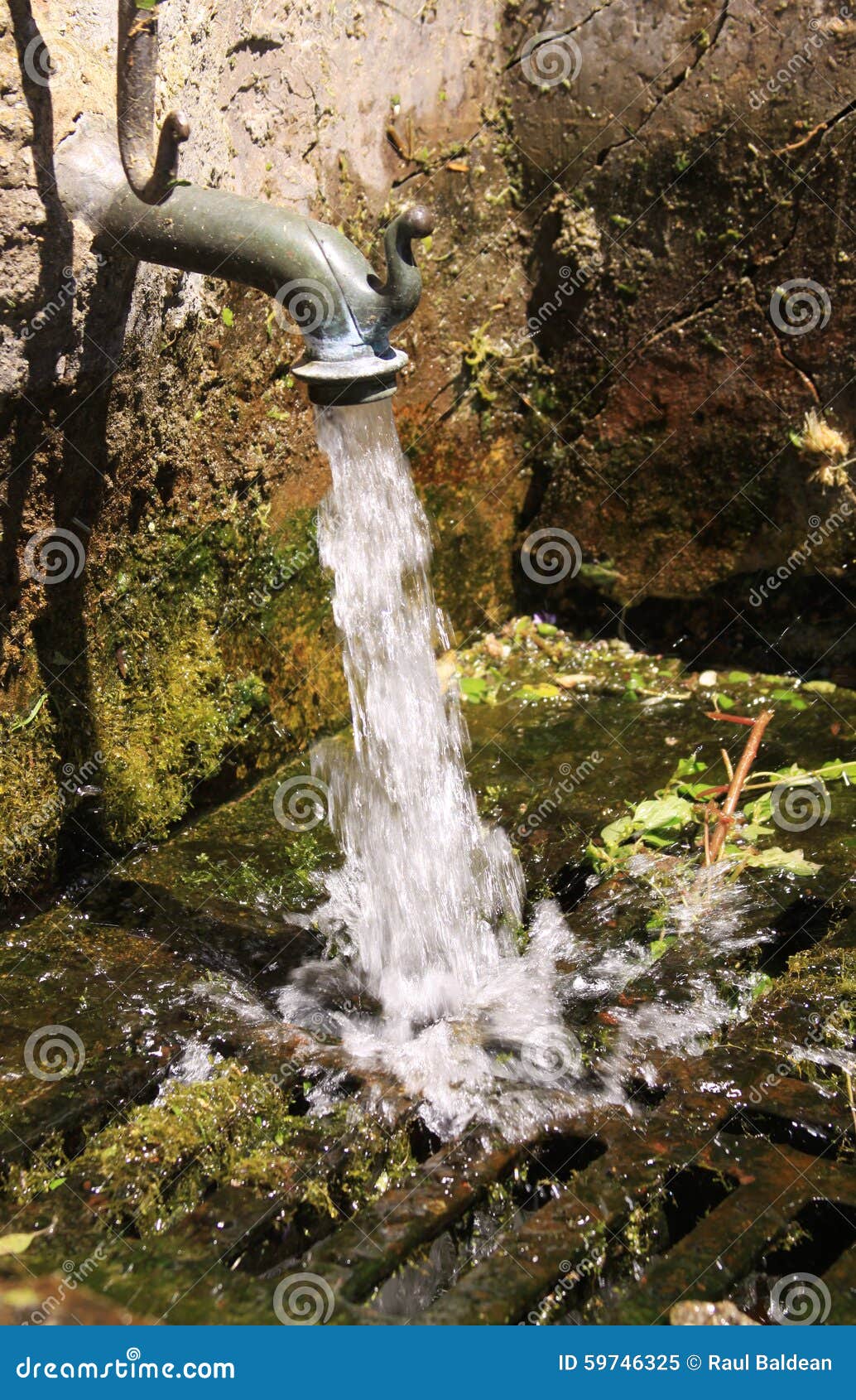 Tap with running water stock image. Image of domestic - 59746325