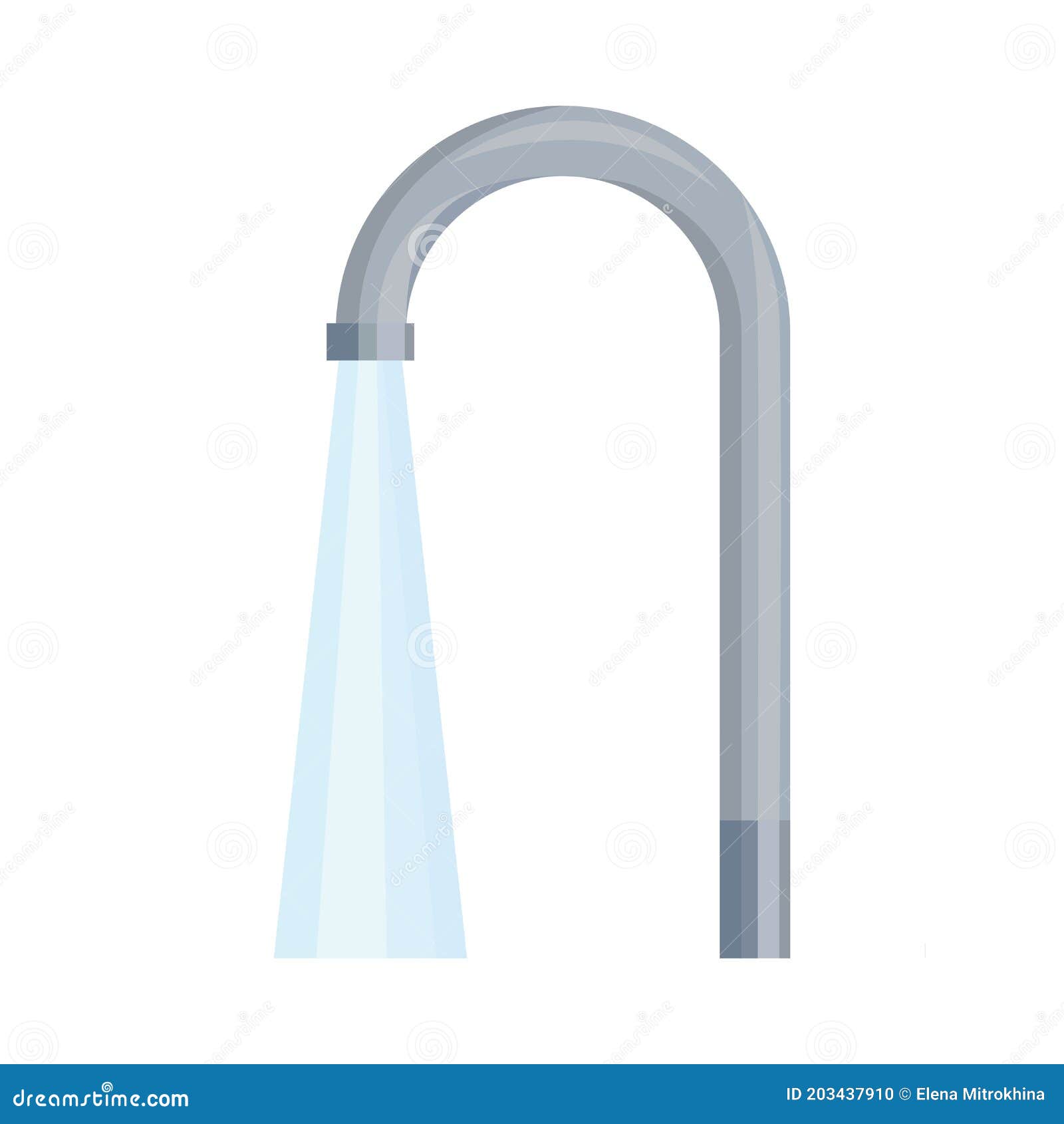 Tap with Running Water. the Tap from Which the Water Pipe Flows ...