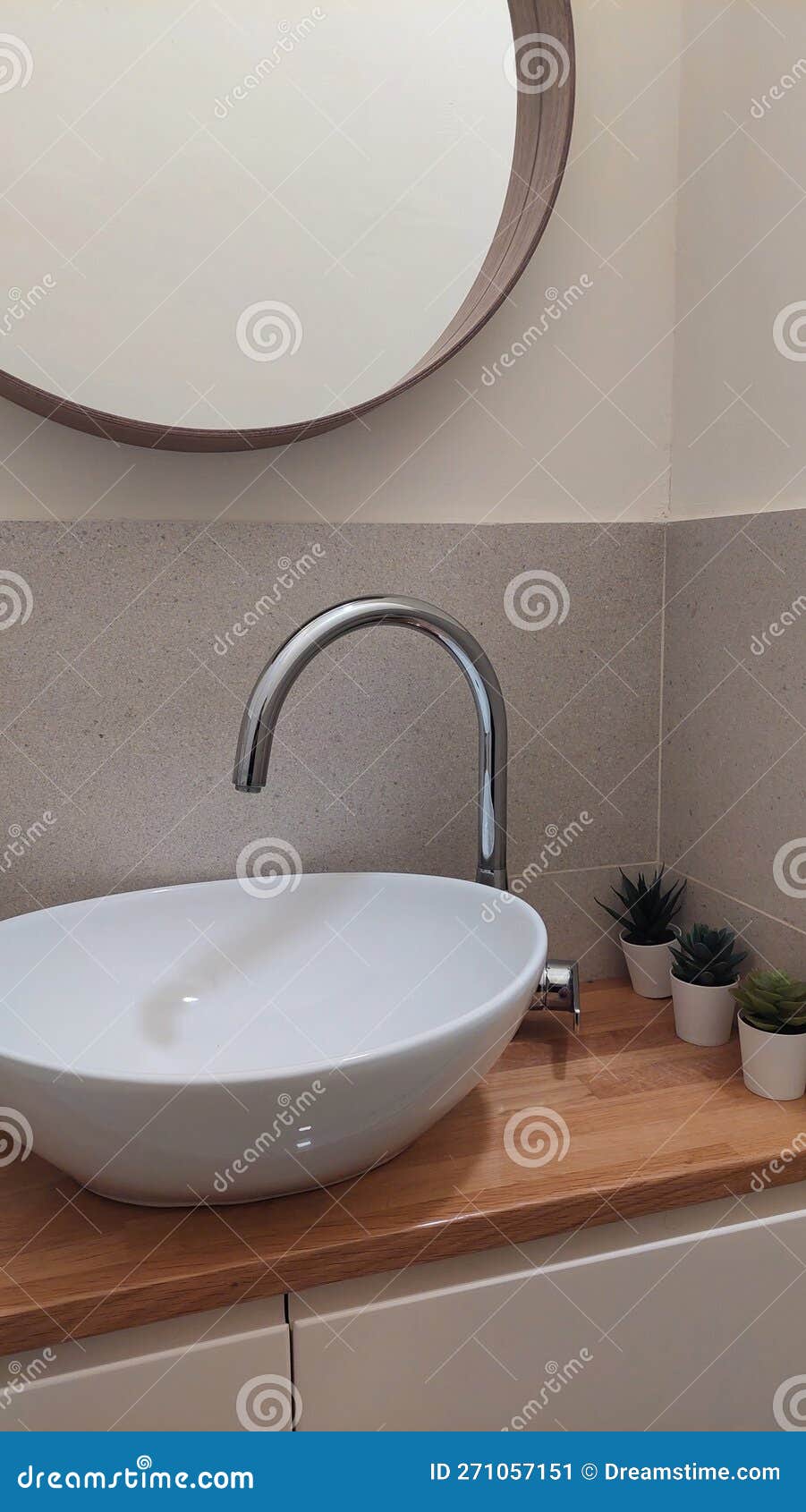 Tap, Sink and Mirror in the Bathroom Stock Image - Image of iron, room ...