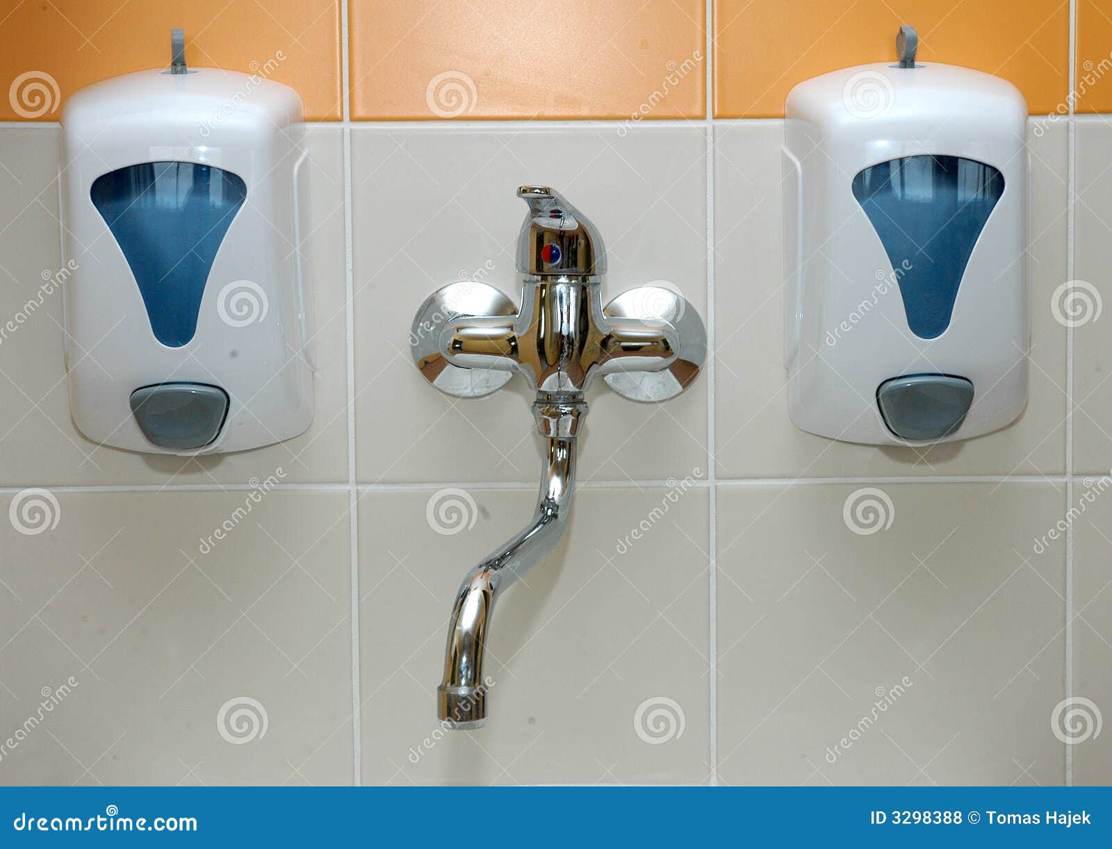 Tap and soap dispensers stock photo. Image of bathroom - 3298388
