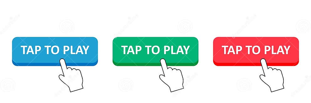 Tap To Play. Set Different Buttons. Finger Pushing. Pointer Icon ...