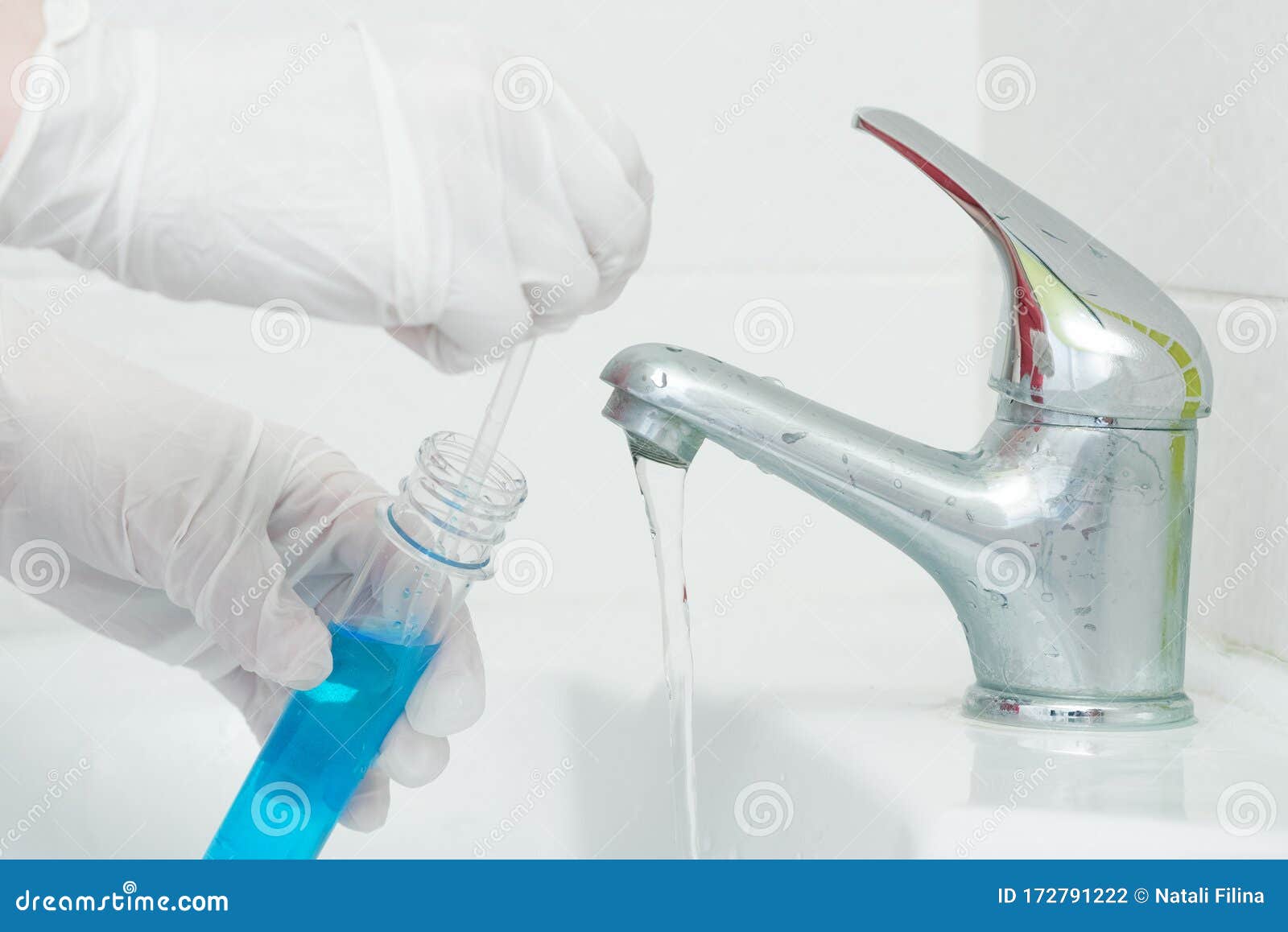 Water test stock photo. Image of cold, faucet, drinking - 172791222