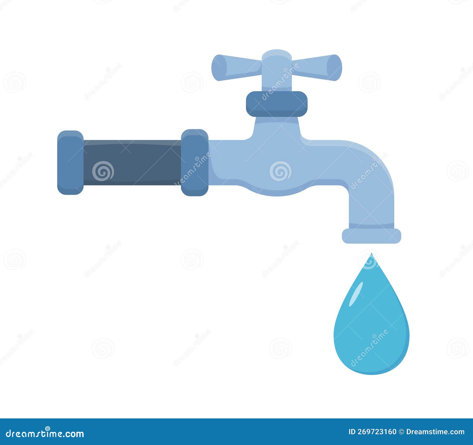 Tap with Water Drop stock vector. Illustration of white - 269723160