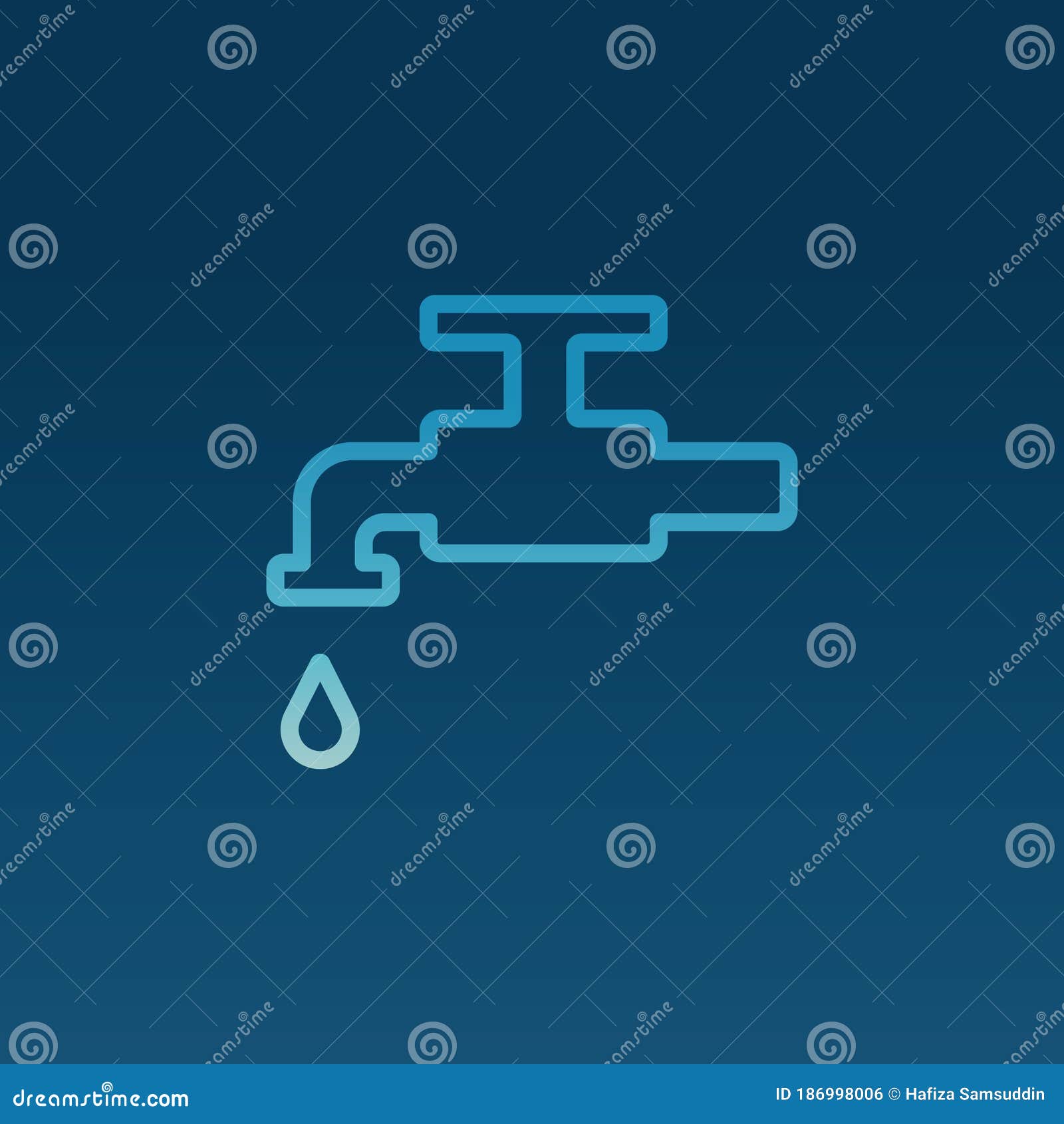 Tap with Water Drop. Vector Illustration Decorative Design Stock ...