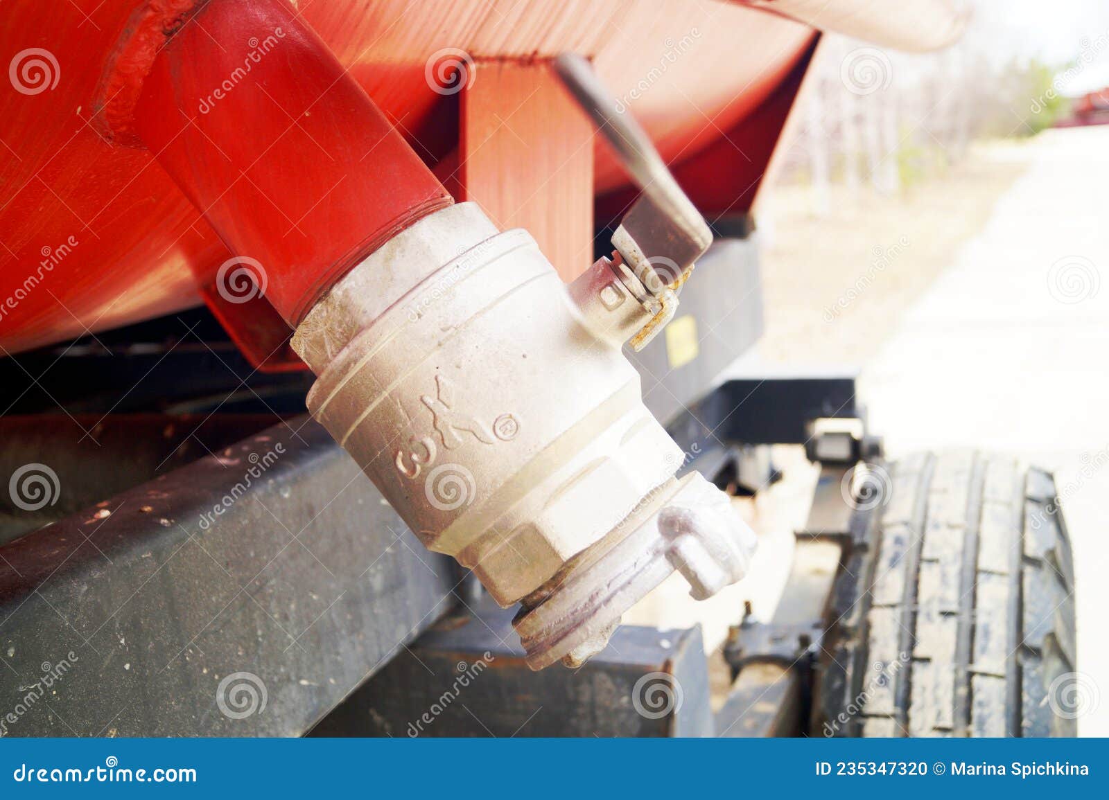 Tap for Water Supply on a Fire Tanker Truck Stock Photo - Image of ...
