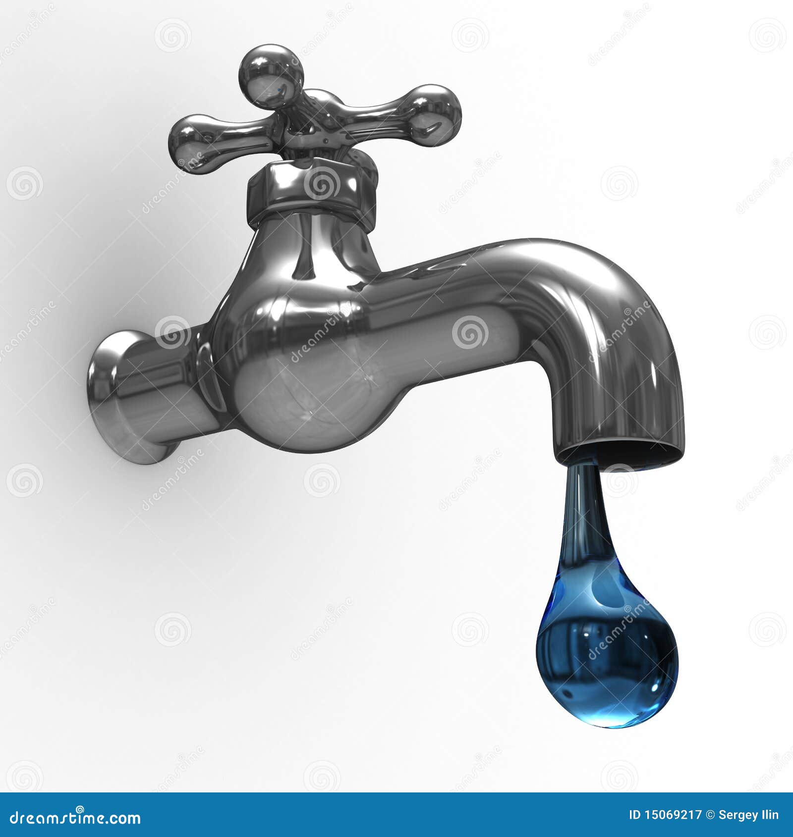 Tap on white background stock illustration. Illustration of freshness ...