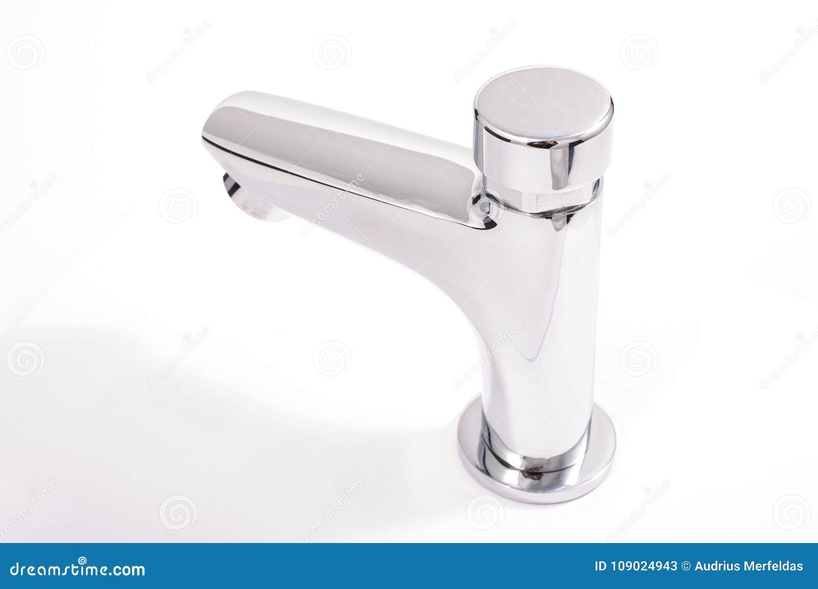 Tap on the White Background Stock Image - Image of close, plumb: 109024943