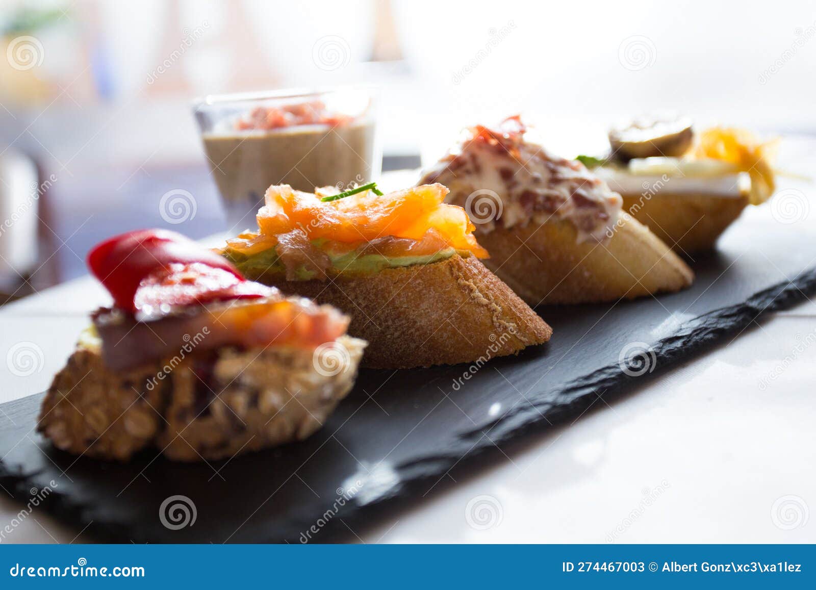 Tapa or Skewer. a Small Slice of Bread on Which a Small Portion of Food ...