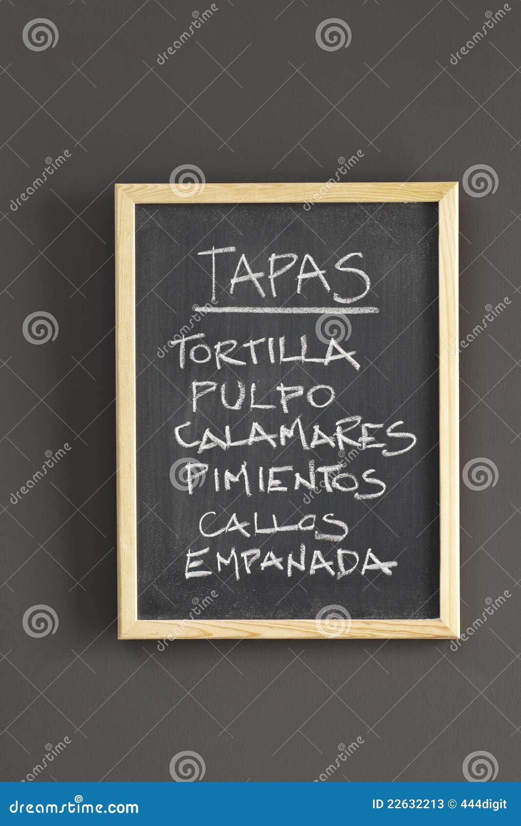 Tapas Advertised on a Blackboard Stock Image - Image of blank ...
