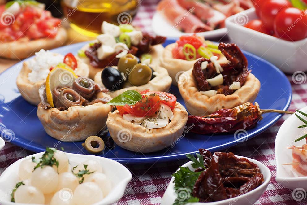 Tapas collection stock photo. Image of mozzarella, plate - 21210638