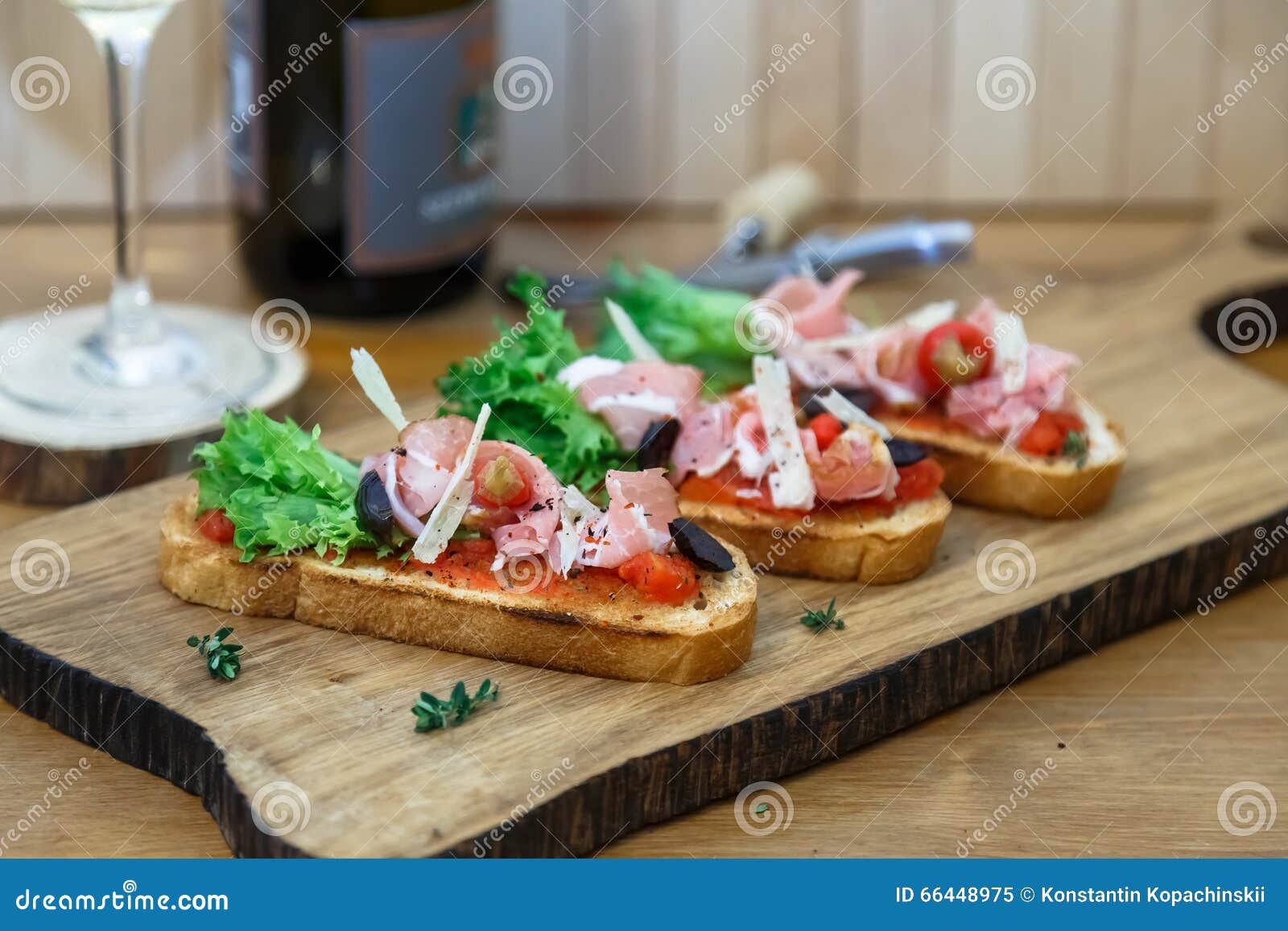 Tapas with Crusty Bread - Selection of Spanish Tapas Served on Baguette ...
