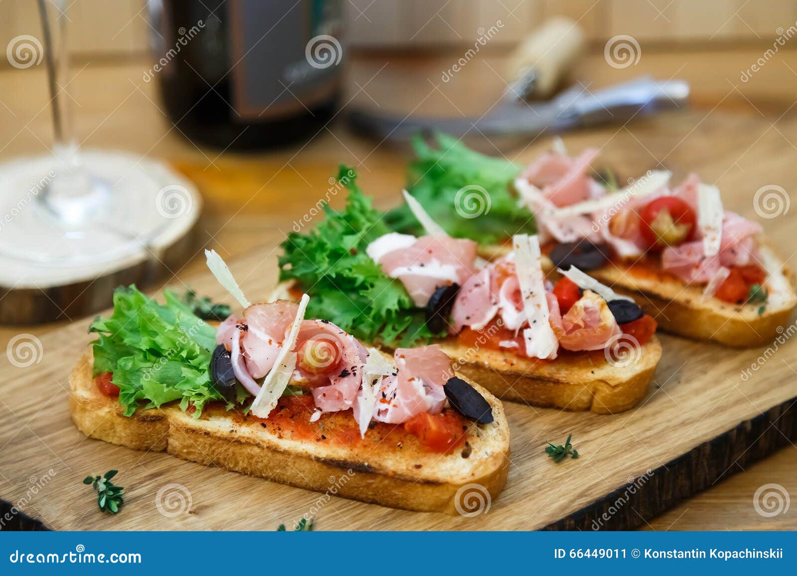 Tapas with Crusty Bread - Selection of Spanish Tapas Served on Baguette ...