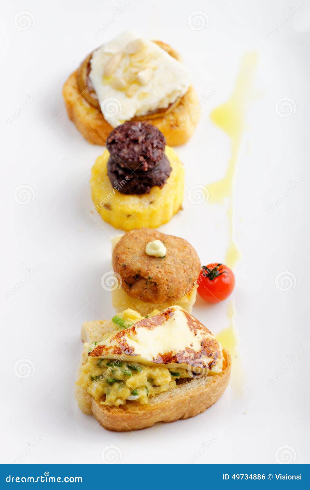 Tapas on Crusty Bread - Selection of Spanish Tapas Stock Photo - Image ...