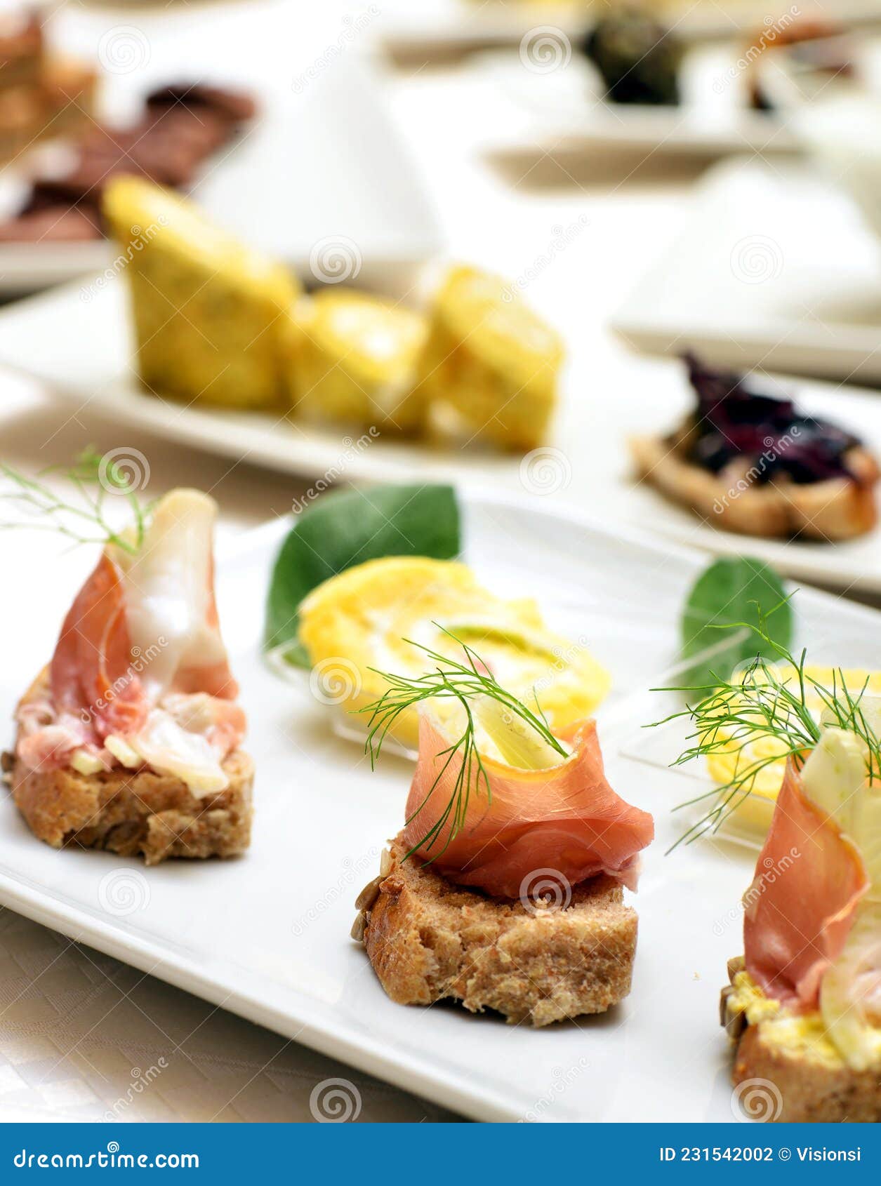 Tapas on Crusty Bread - Selection of Spanish Tapas Stock Photo - Image ...