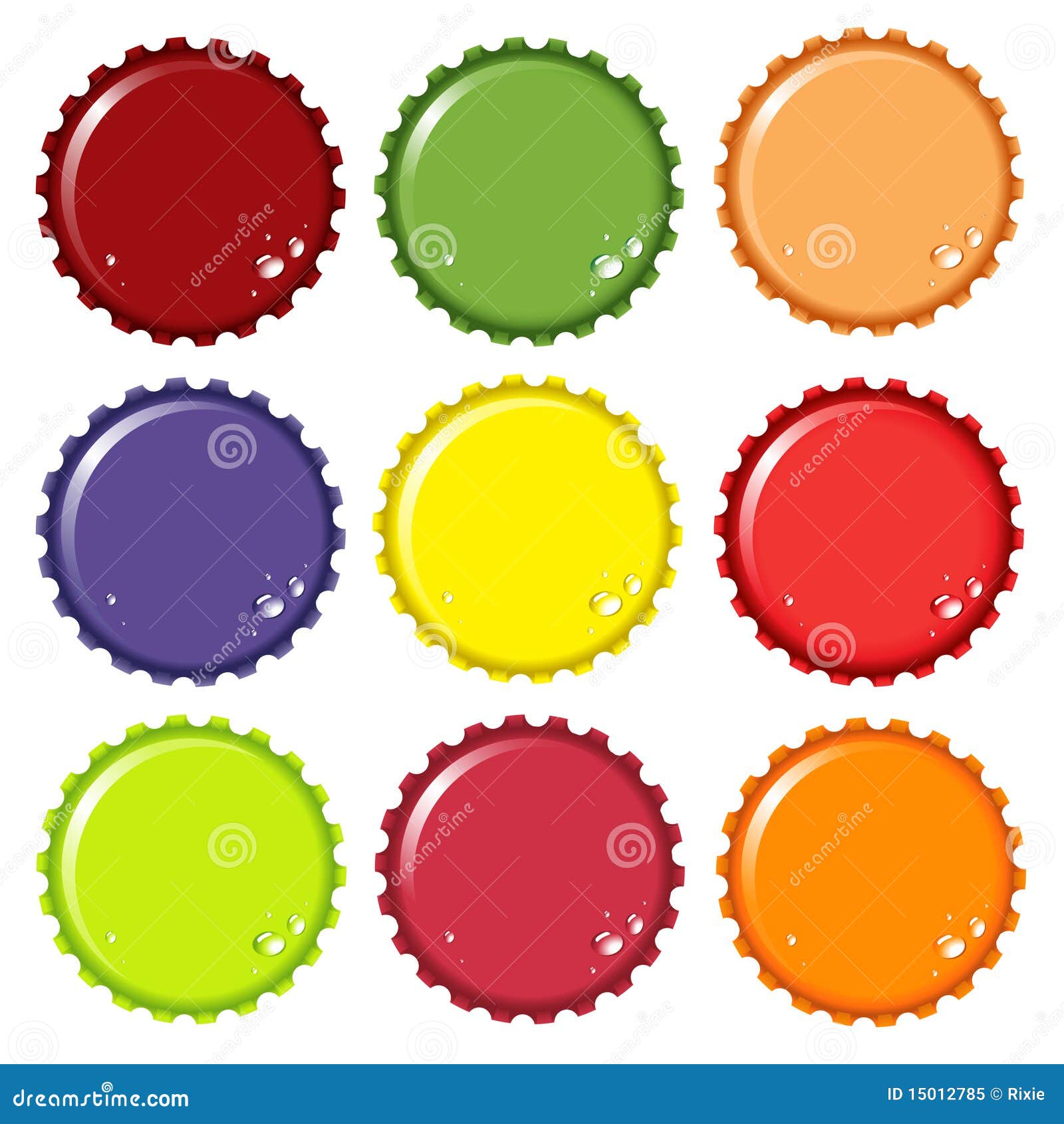 Tapas de la botella ilustración del vector. Ilustración de gotas - 15012785