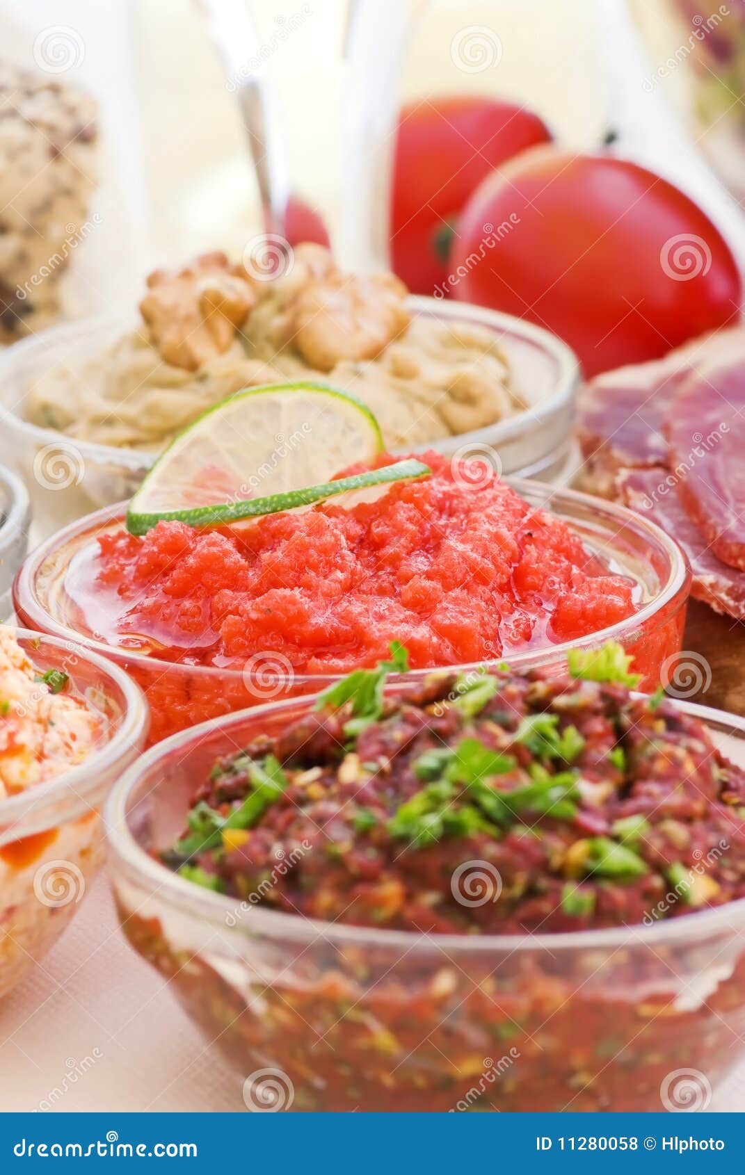 Tapas Dips stock photo. Image of greek, catering, mouthful - 11280058