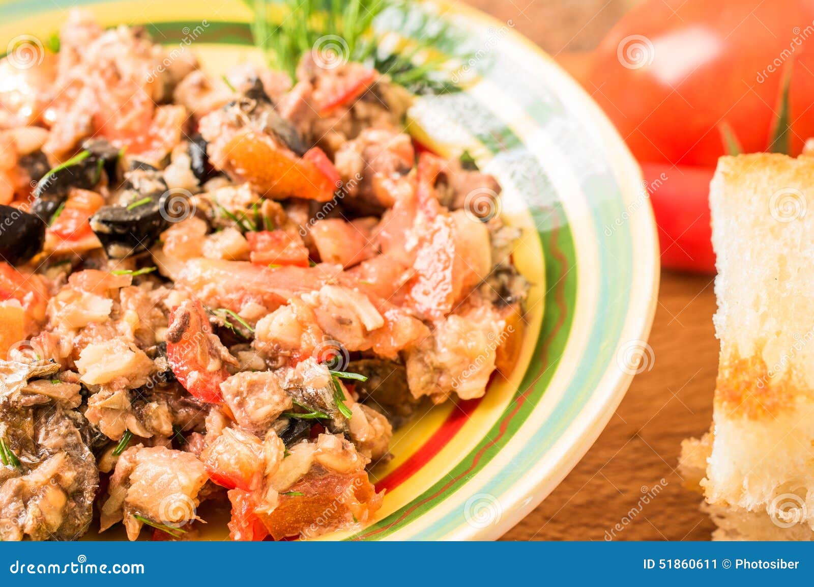 Tapas of Fish and Vegetables Stock Image - Image of olives, tomato ...