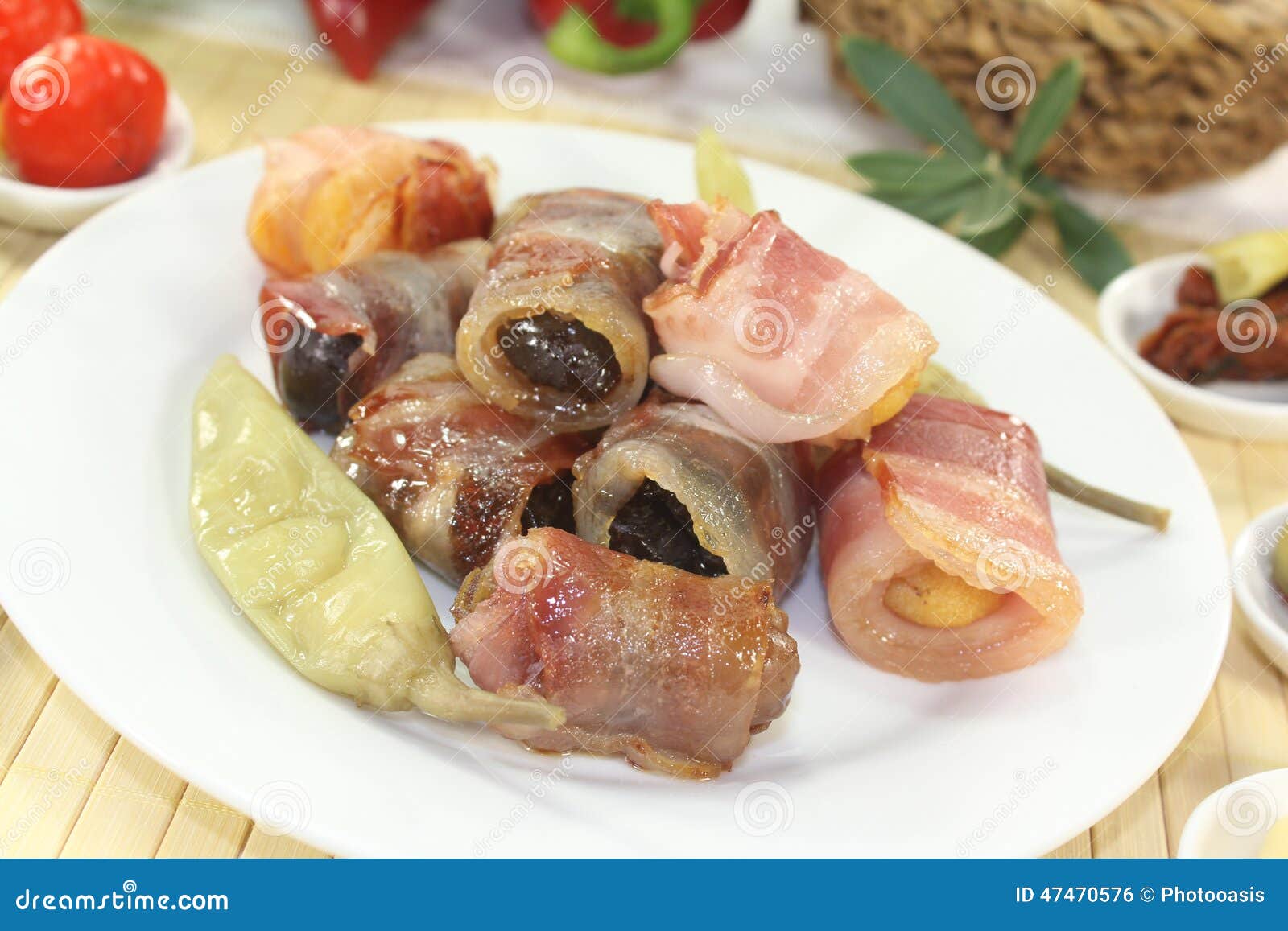 Tapas with fruits stock photo. Image of spanish, bacon - 47470576