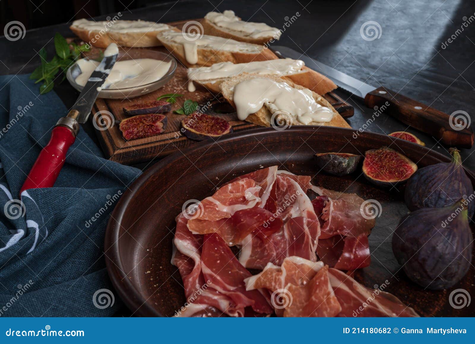 Tapas with Ham and Cream Cheese Stock Photo - Image of eating, fillet ...