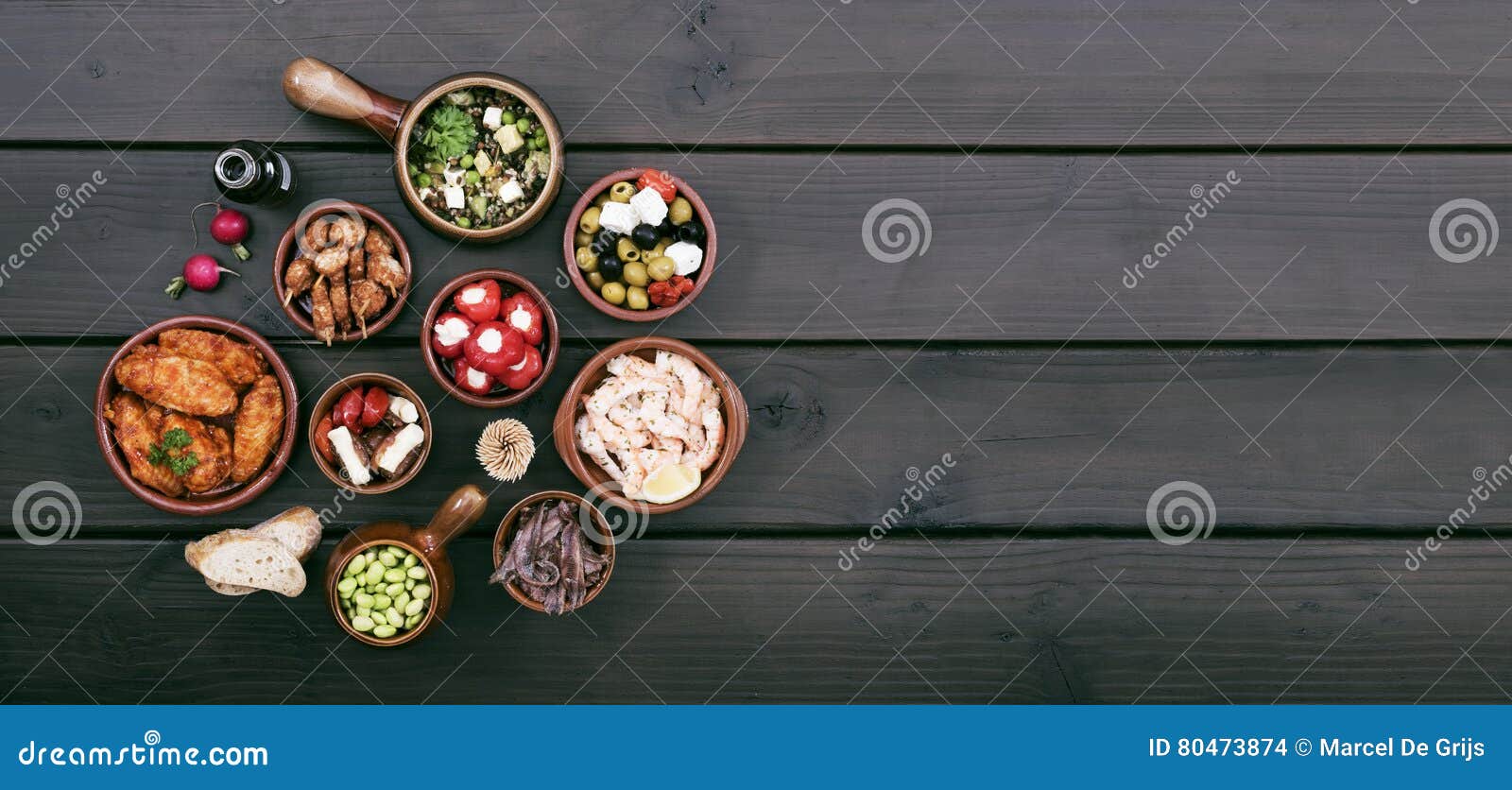 Tapas header image stock photo. Image of food, dinner - 80473874