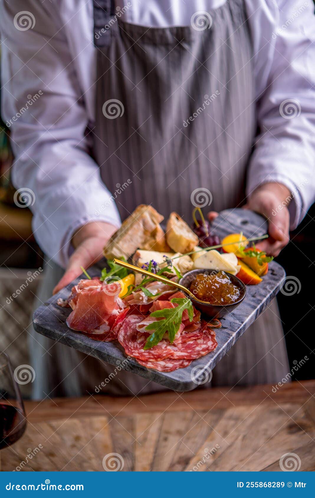 Tapas on Plate in Chefs Hands Stock Image - Image of fast, bruschetta ...