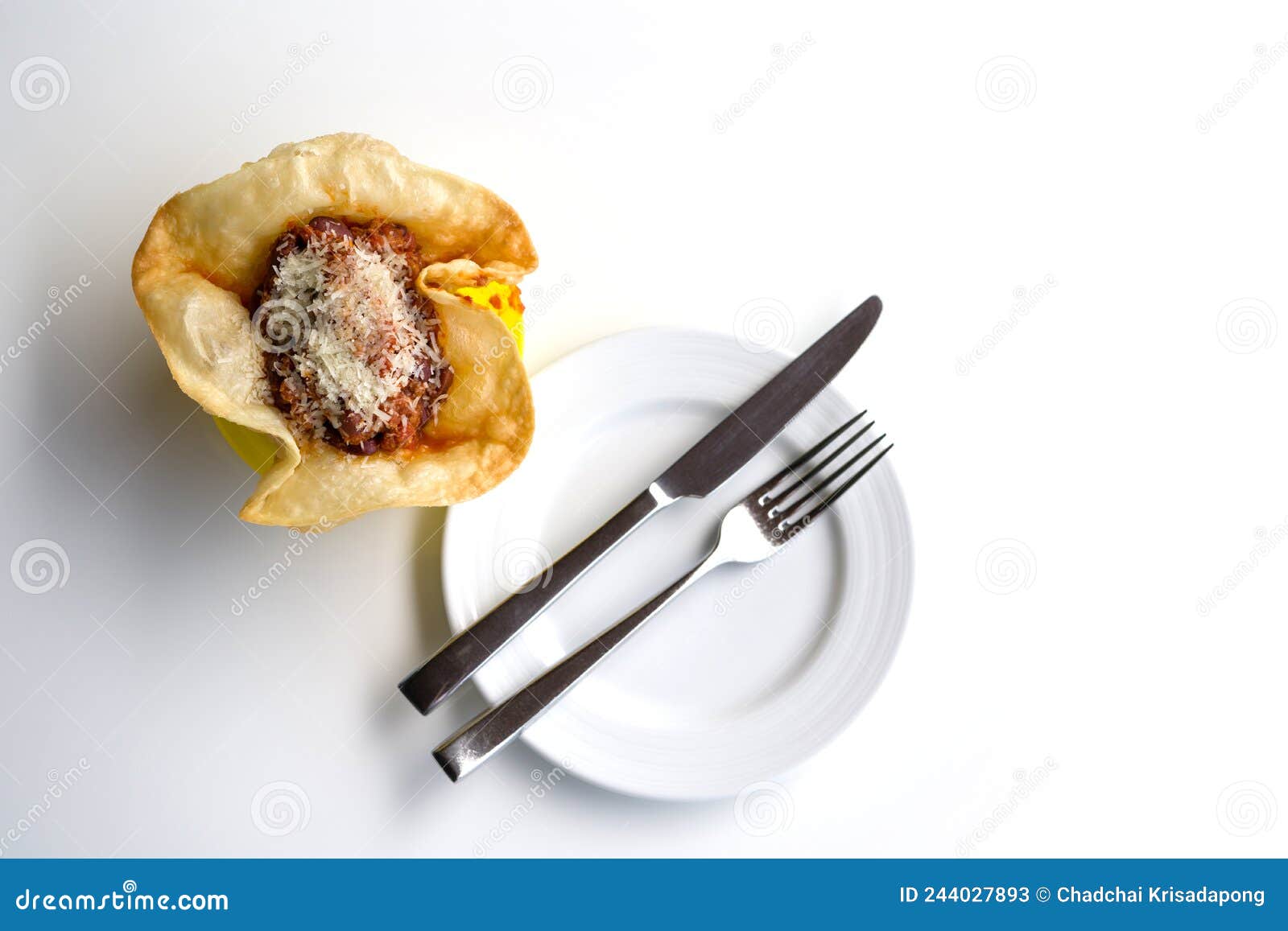 Tapas Salsa in Crispy Nibble Edible Container on White Table Stock ...