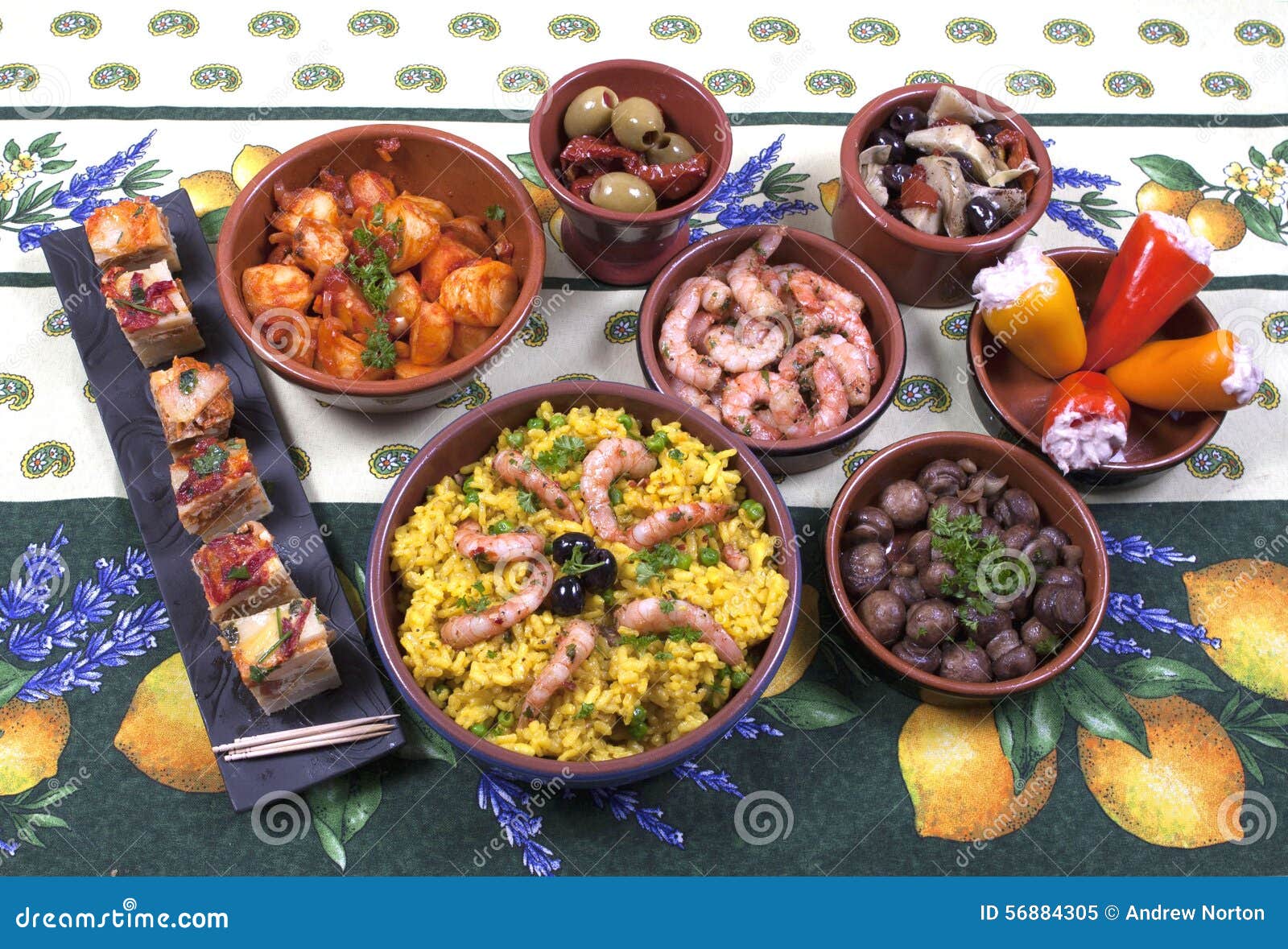 Tapas stock image. Image of squid, chips, olives, fried - 56884305