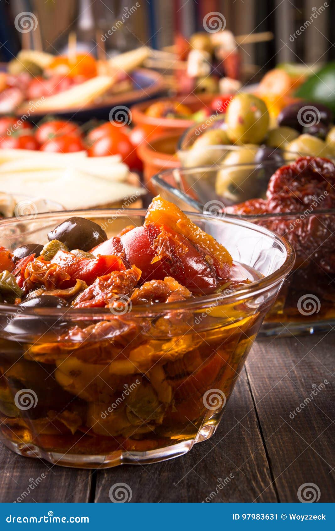 Tapas Starters on Wooden Table Stock Image - Image of food, cuisine ...
