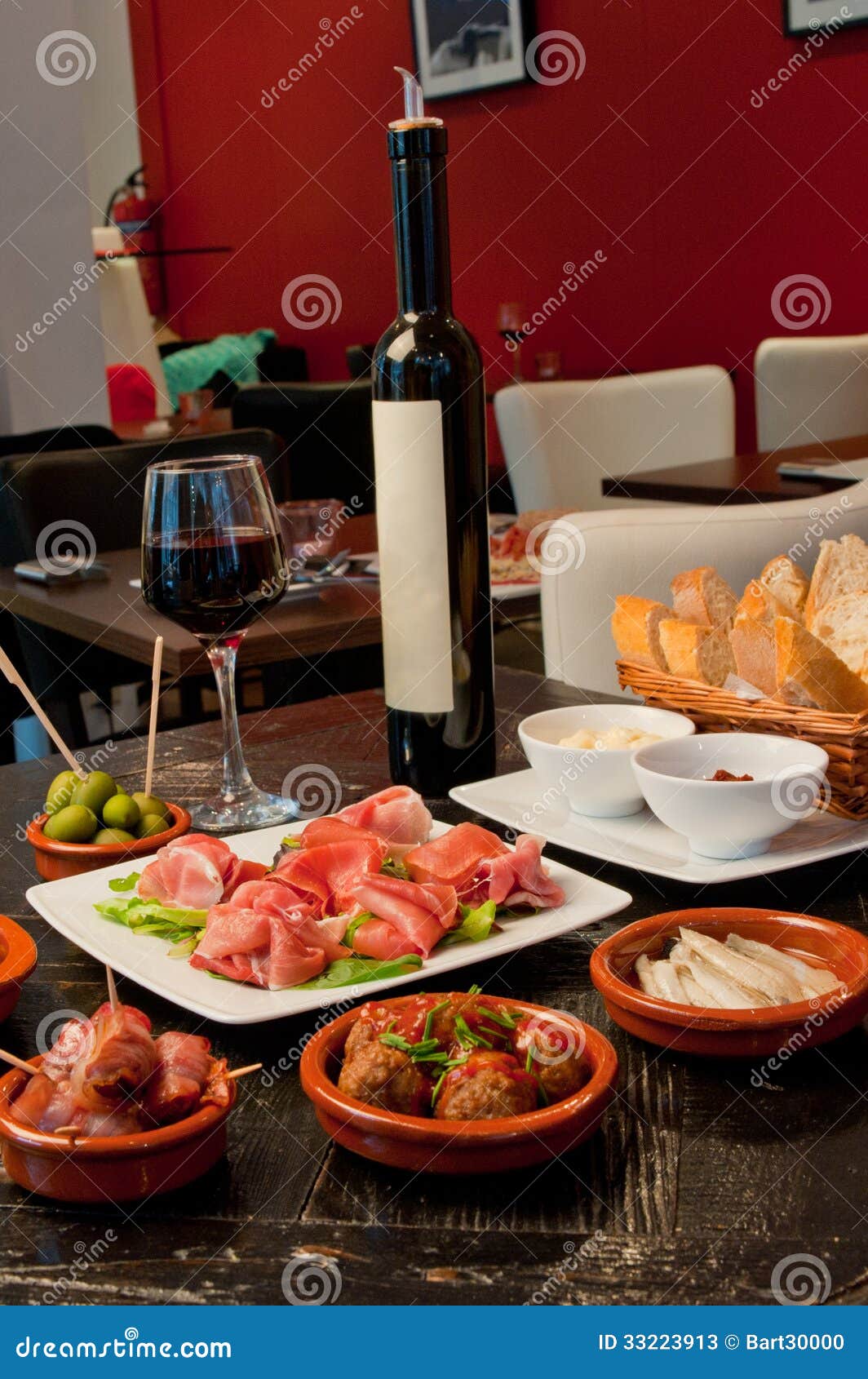 Tapas on table stock image. Image of prosciutto, healthy - 33223913