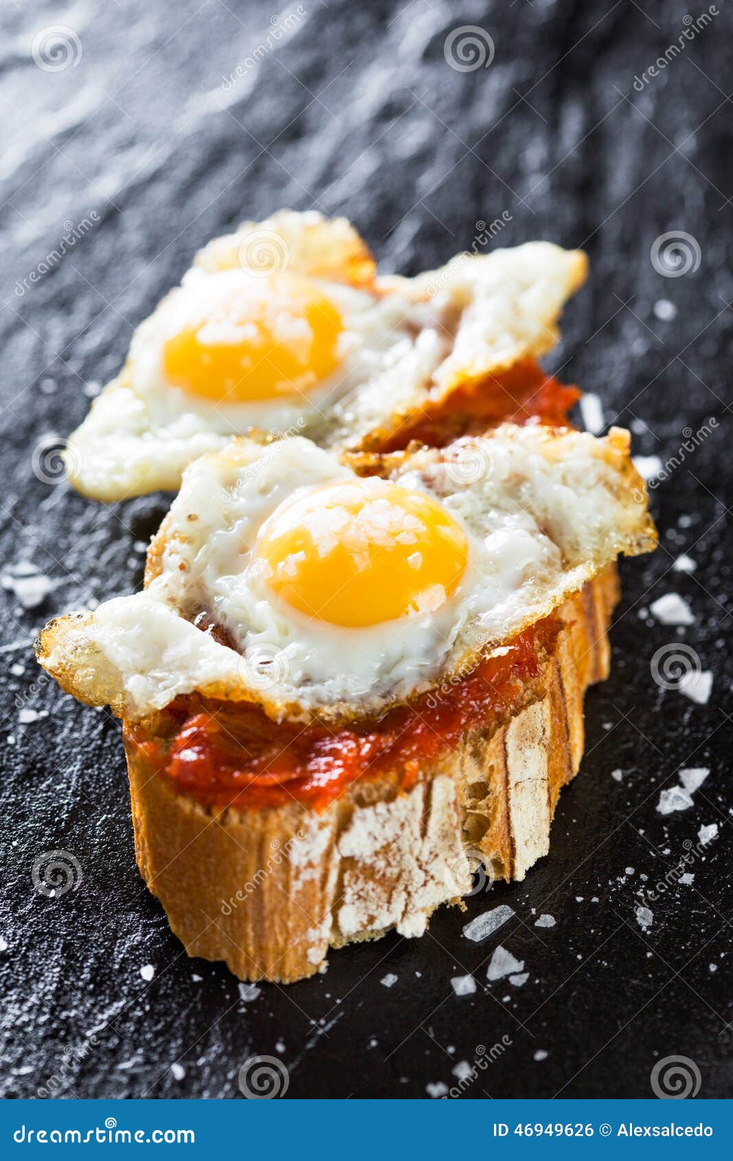 Tapas stock photo. Image of quail, cuisine, baguette - 46949626