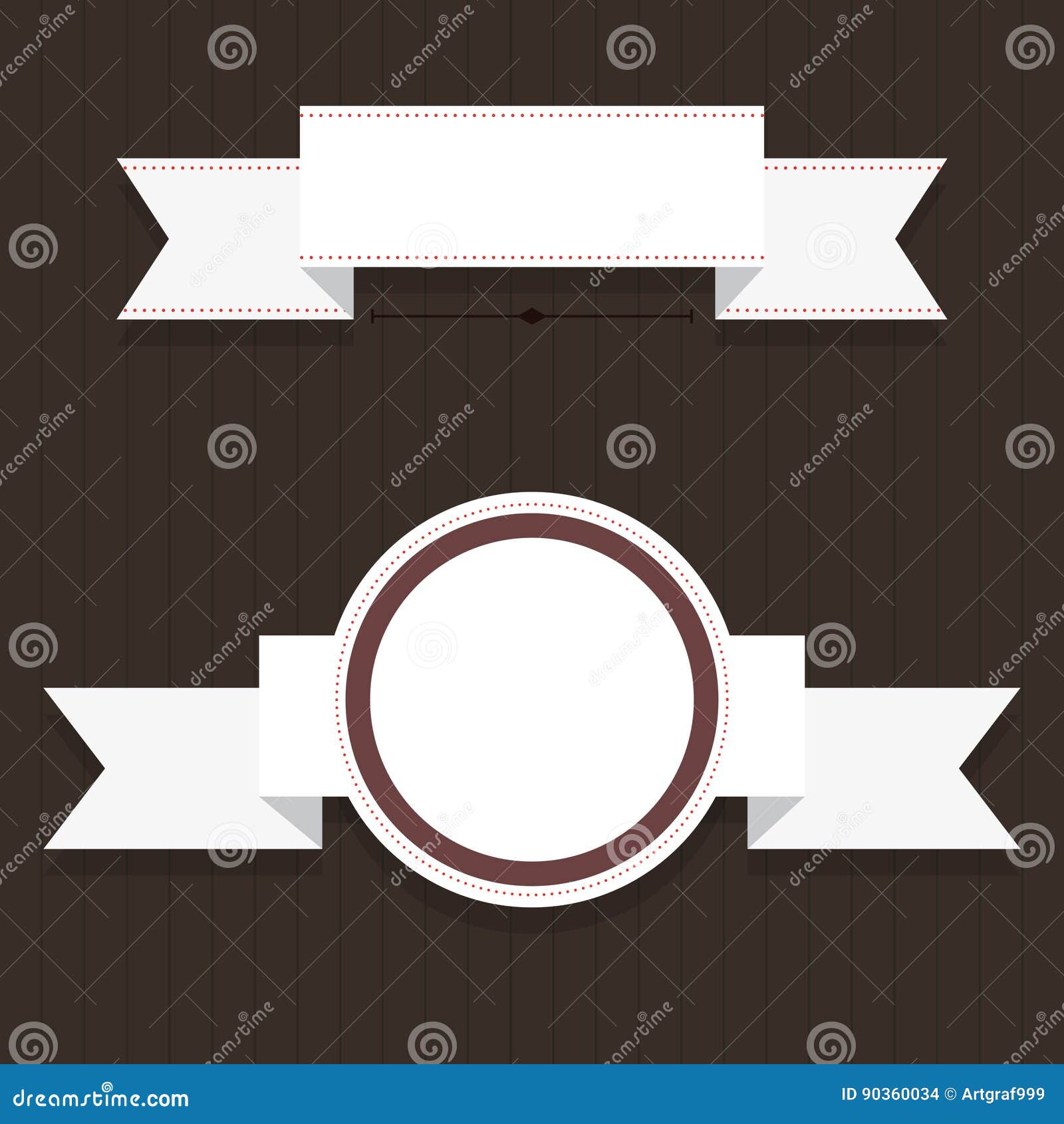 Tape Banner Template Retro Flat Stock Illustration - Illustration of ...