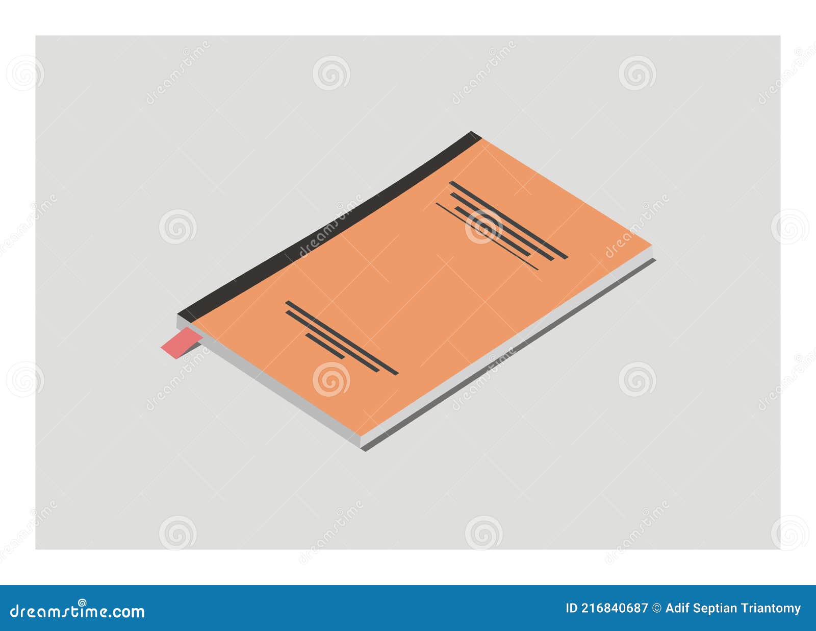 Tape Bundled Paper Draft with Colored Cover. Simple Flat Illustration ...