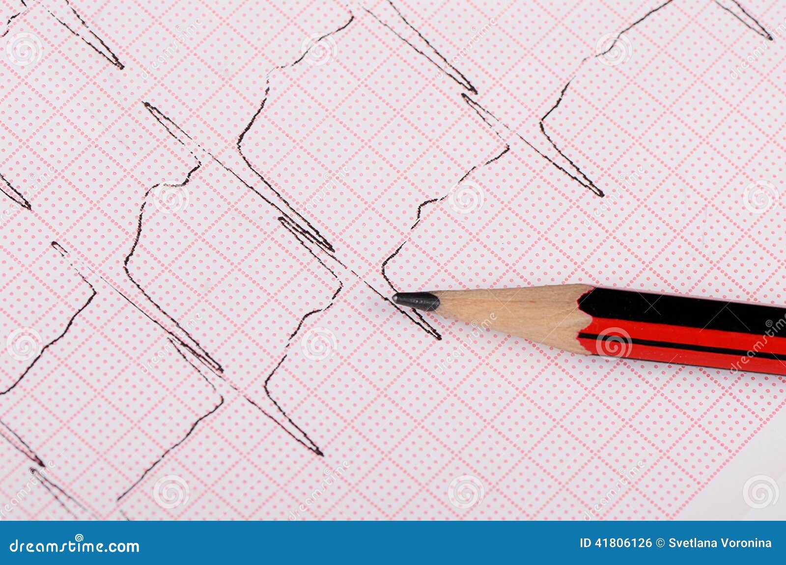The Tape with the Cardiogram of a Man Stock Photo - Image of analyze ...