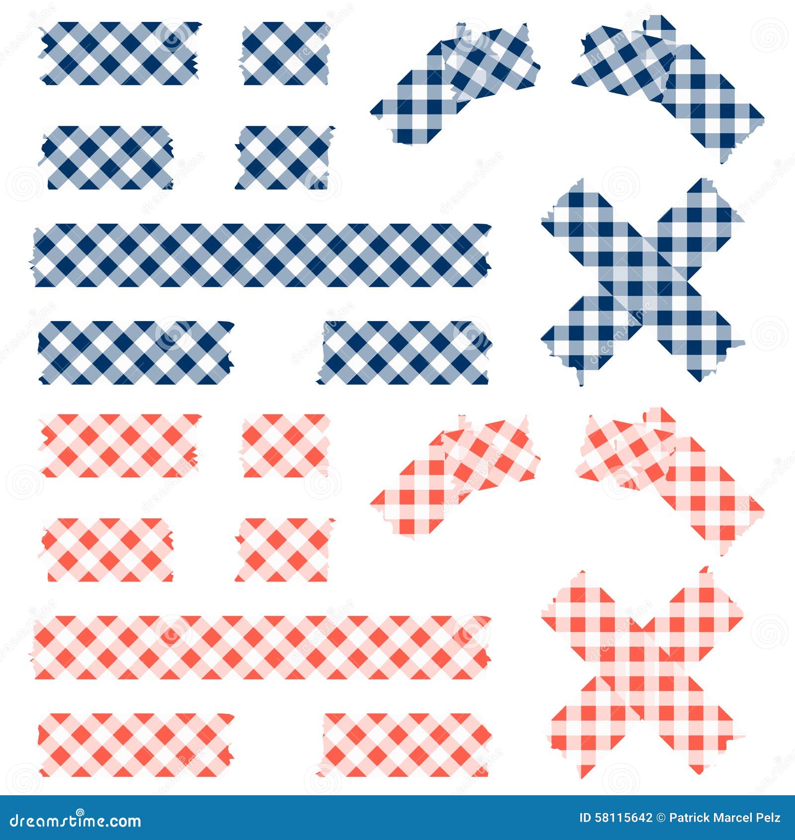 Tape Checkered Pattern - Blue and Red Stock Vector - Illustration of ...