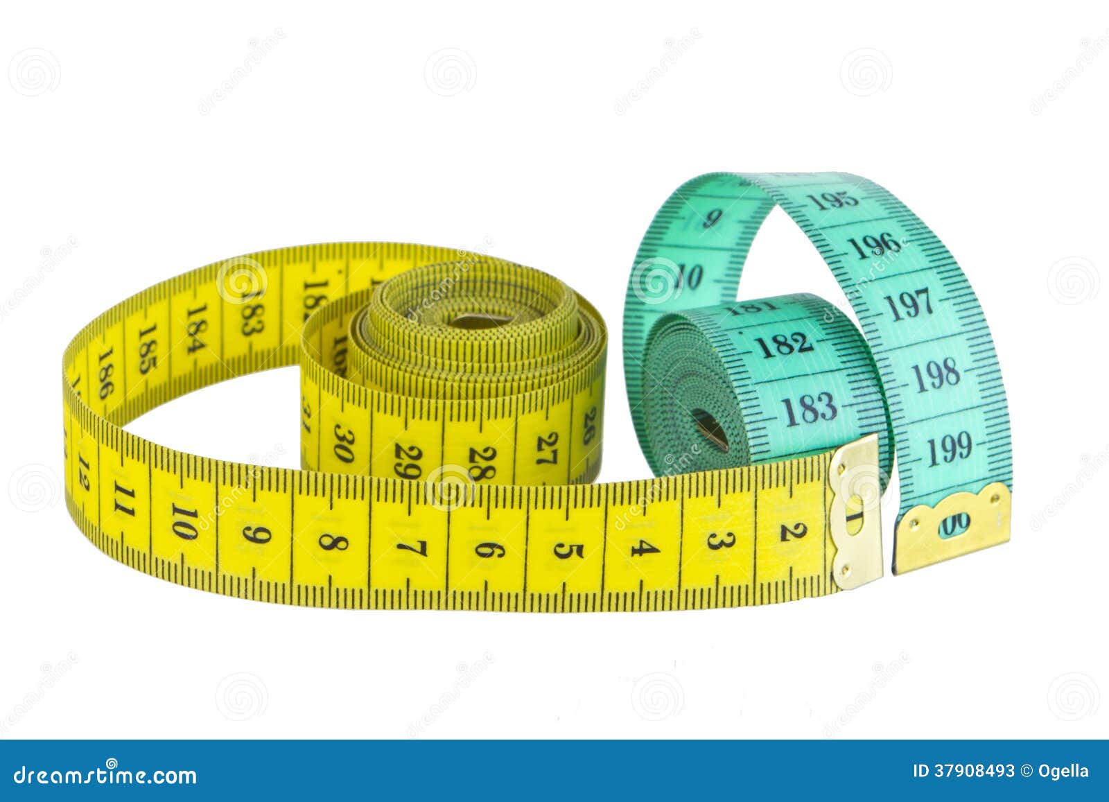 Tape-lines Isolated on White Stock Image - Image of colorful, tailor ...