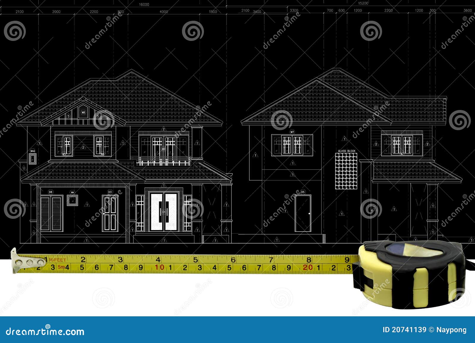 Tape Measure And Architectural Drawing Stock Image - Image of home ...