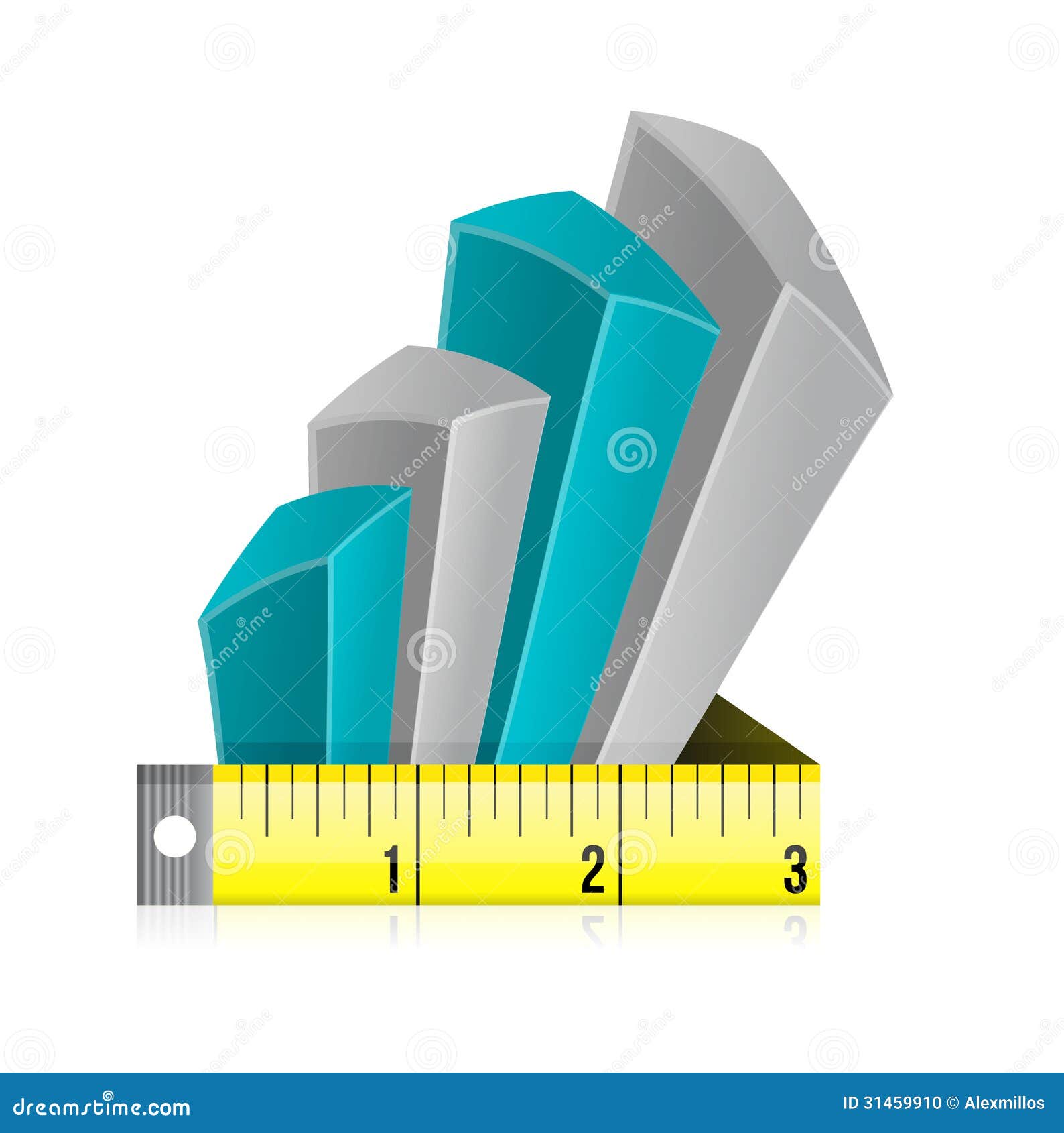 Tape Measure Bar Graph Concept Illustration Stock Illustration ...