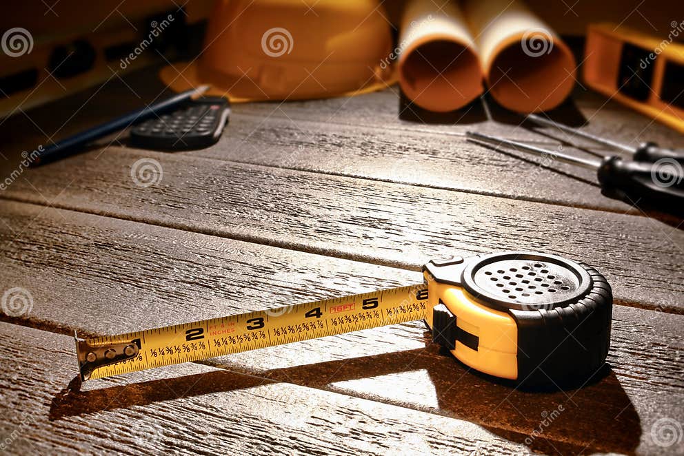 Tape Measure at Building Construction Work Site Stock Photo - Image of ...