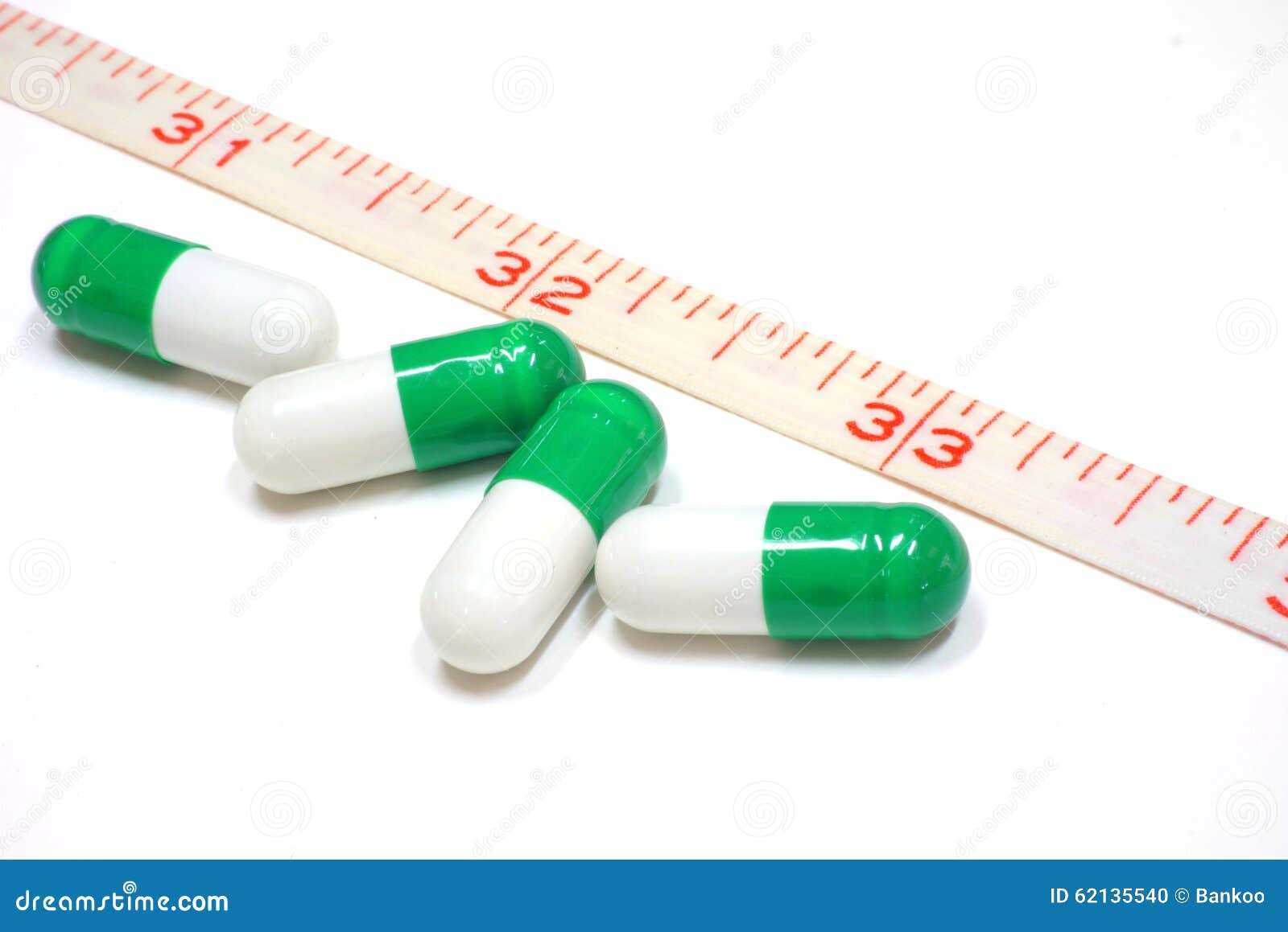 Tape Measure and Capsules for Dieting Concept Stock Photo - Image of ...