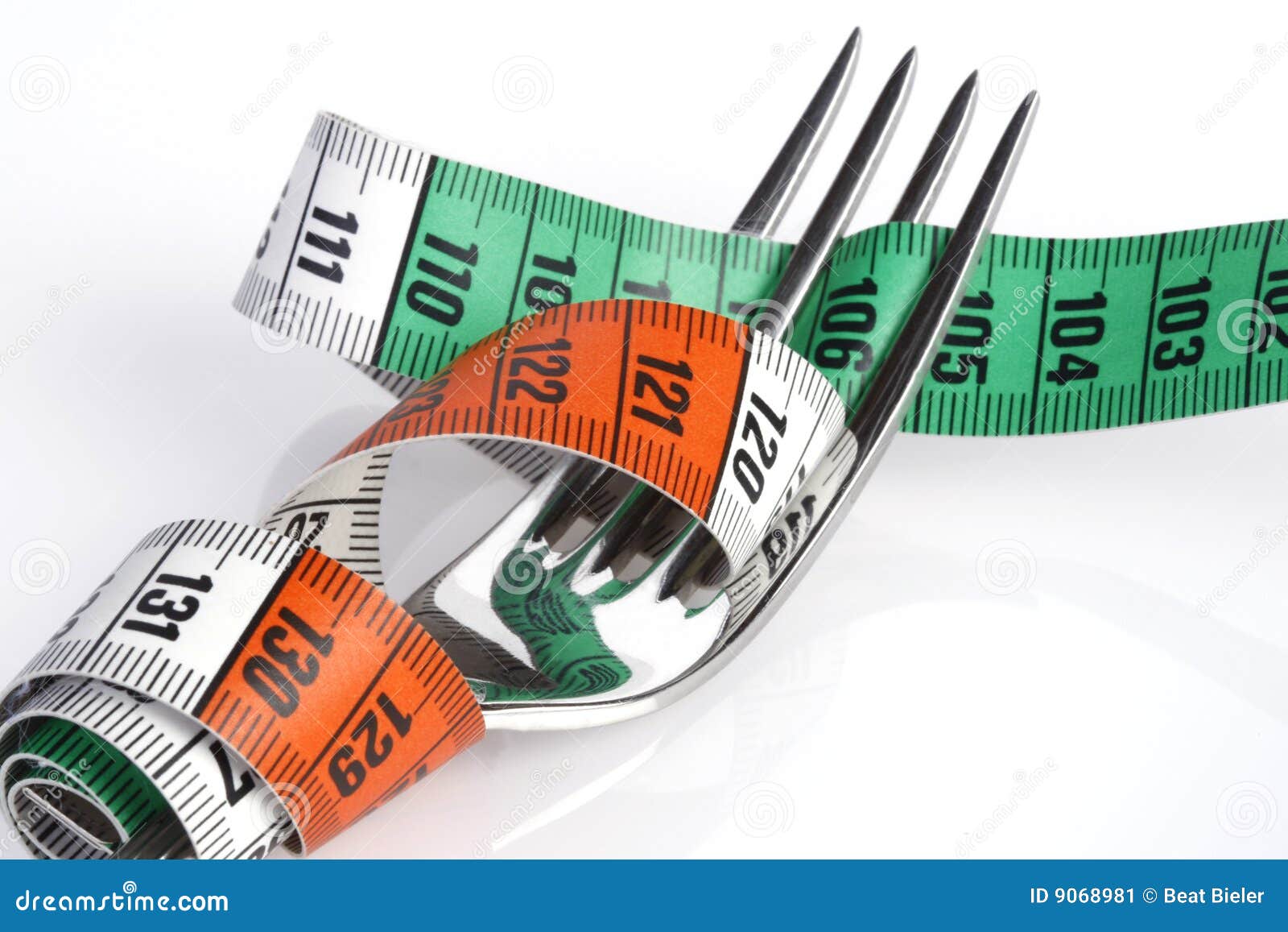 Tape measure with fork stock image. Image of green, tape - 9068981